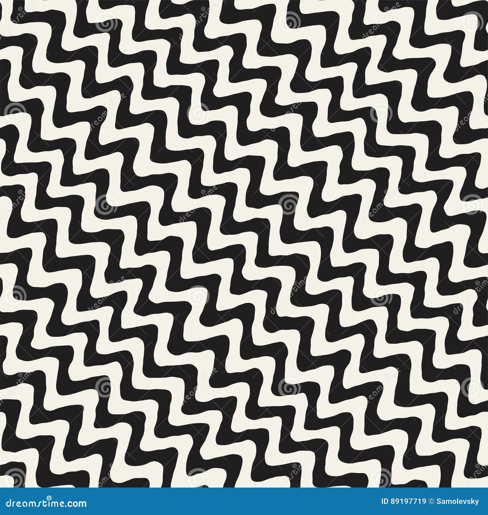 Seamless Wavy Hand Drawn Stripes Pattern. Repeating Vector Texture ...