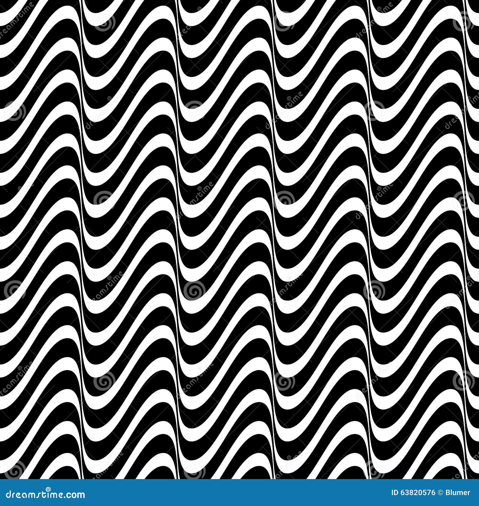 Seamless wavy line pattern stock vector. Illustration of black - 63820576