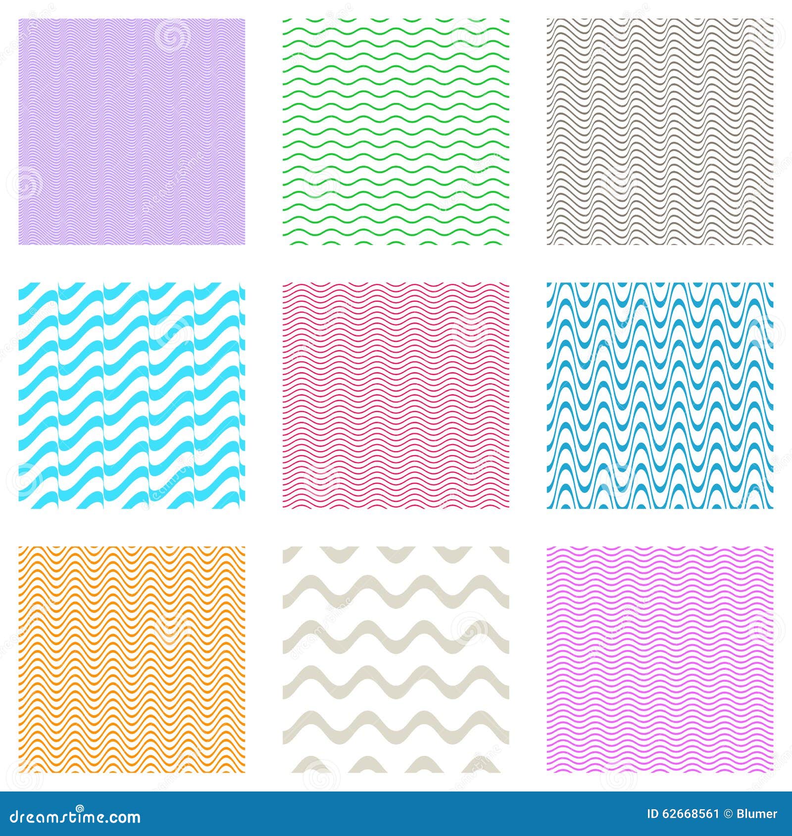 Seamless Wavy Line Patterns Stock Vector - Illustration of patterns ...