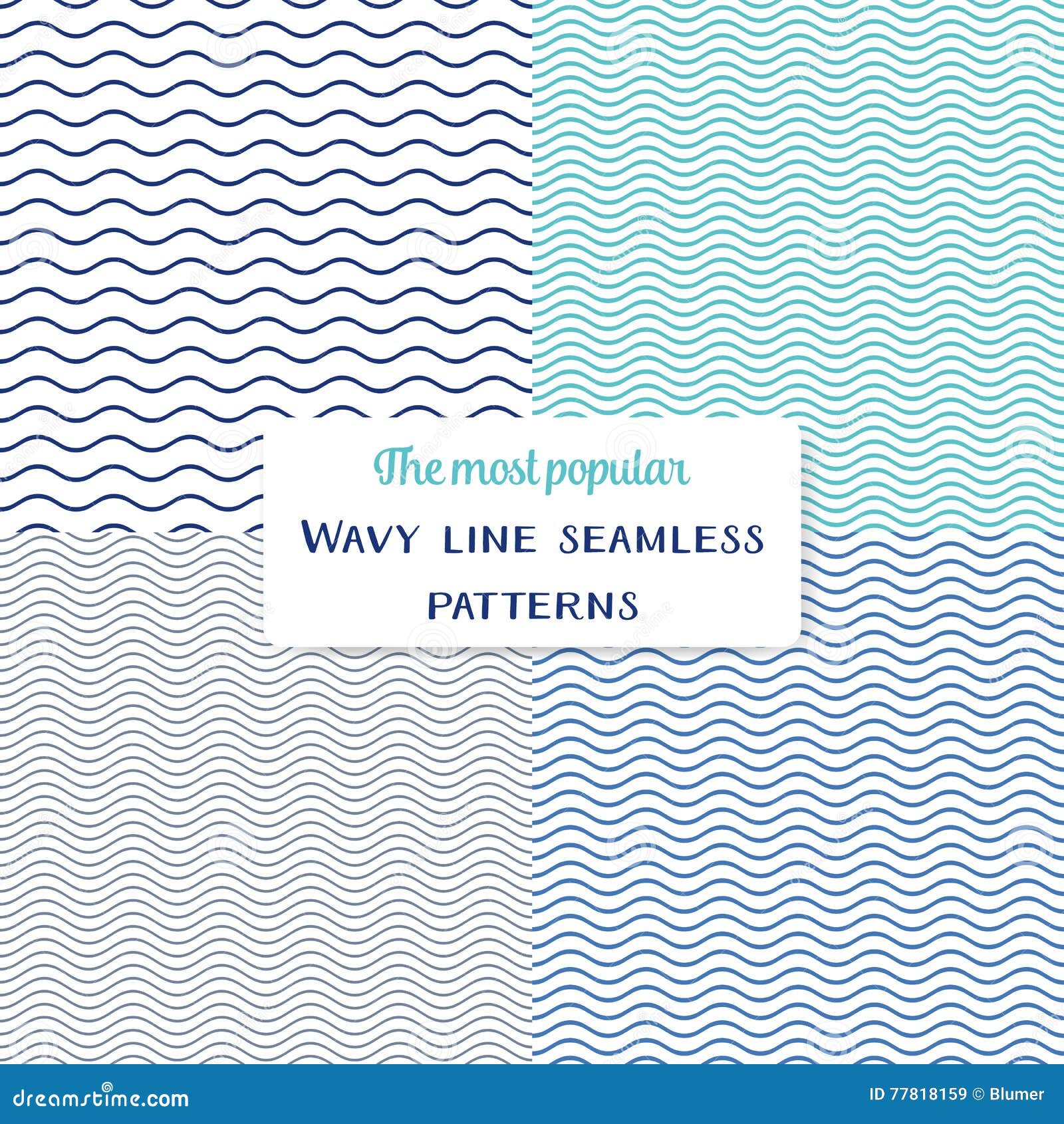 Seamless Wavy Line Patterns Stock Vector - Illustration of shape ...