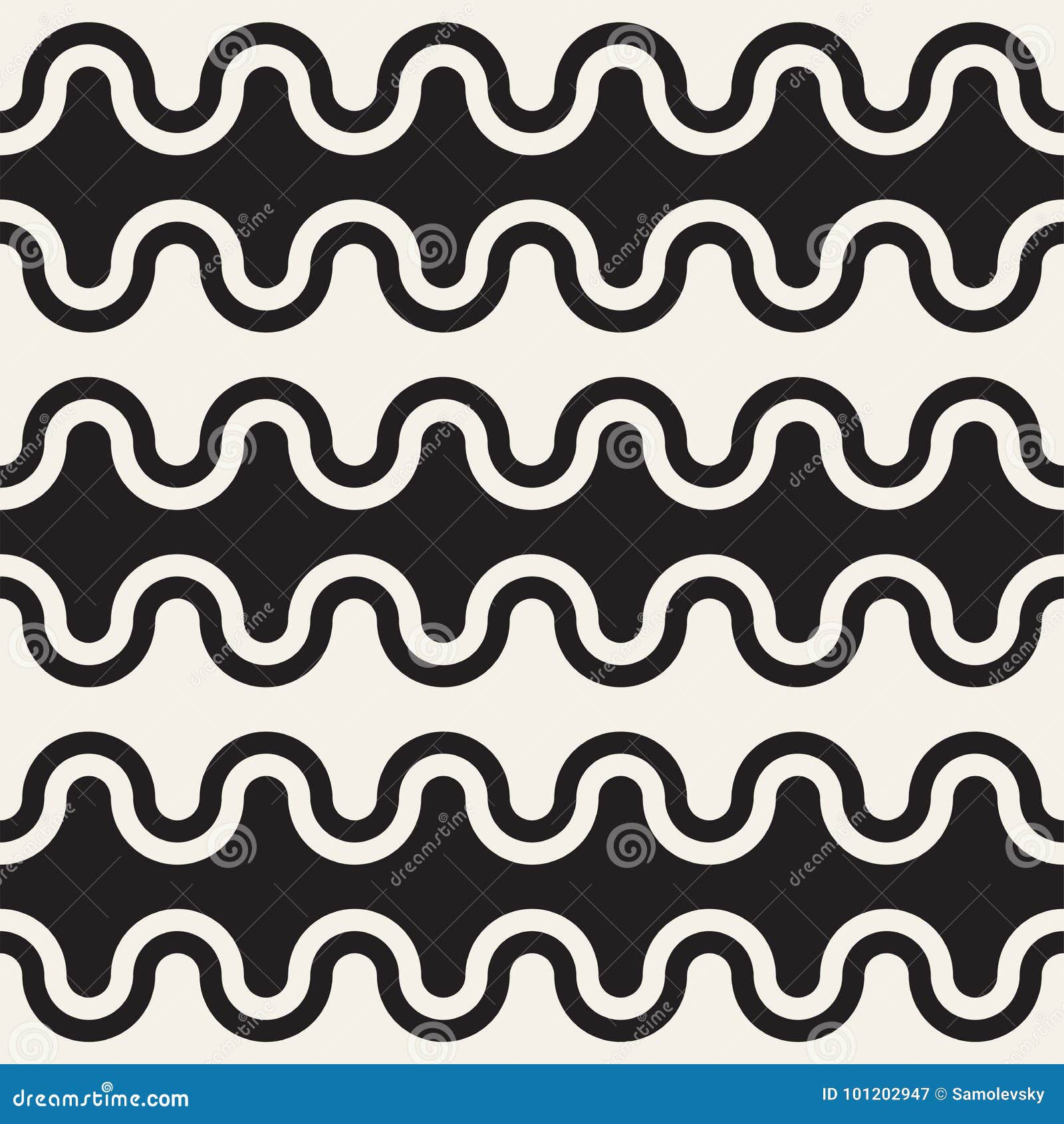 Seamless Wavy Lines Pattern. Repeating Vector Texture. Stylish Stripes ...