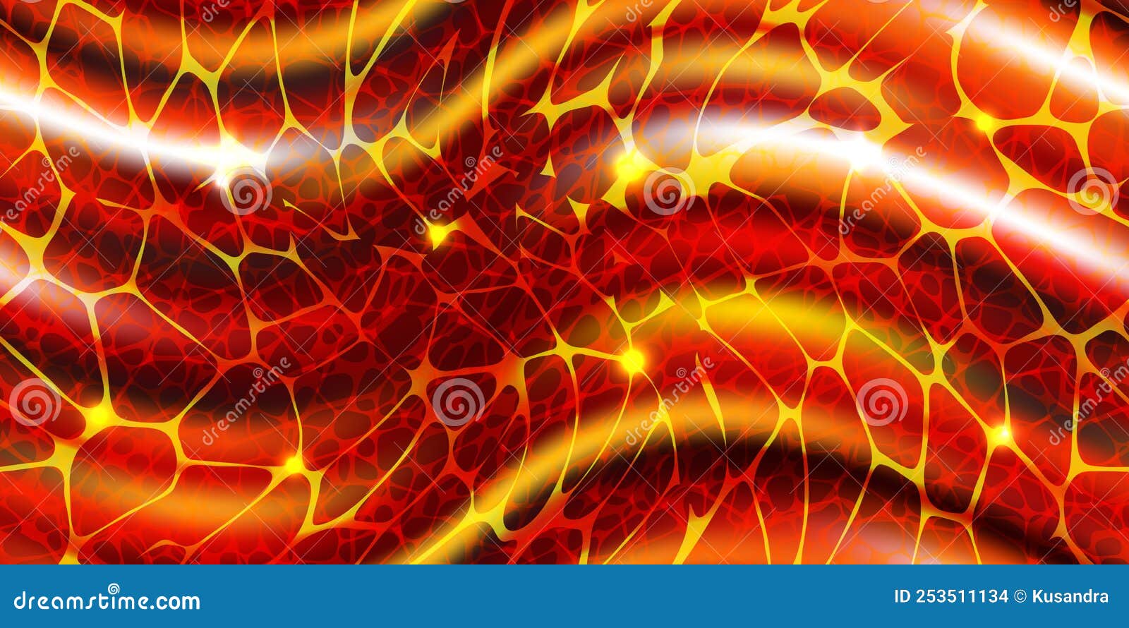 Seamless Wavy Pattern of Volcano Lava River or Glowing Magma Surface ...