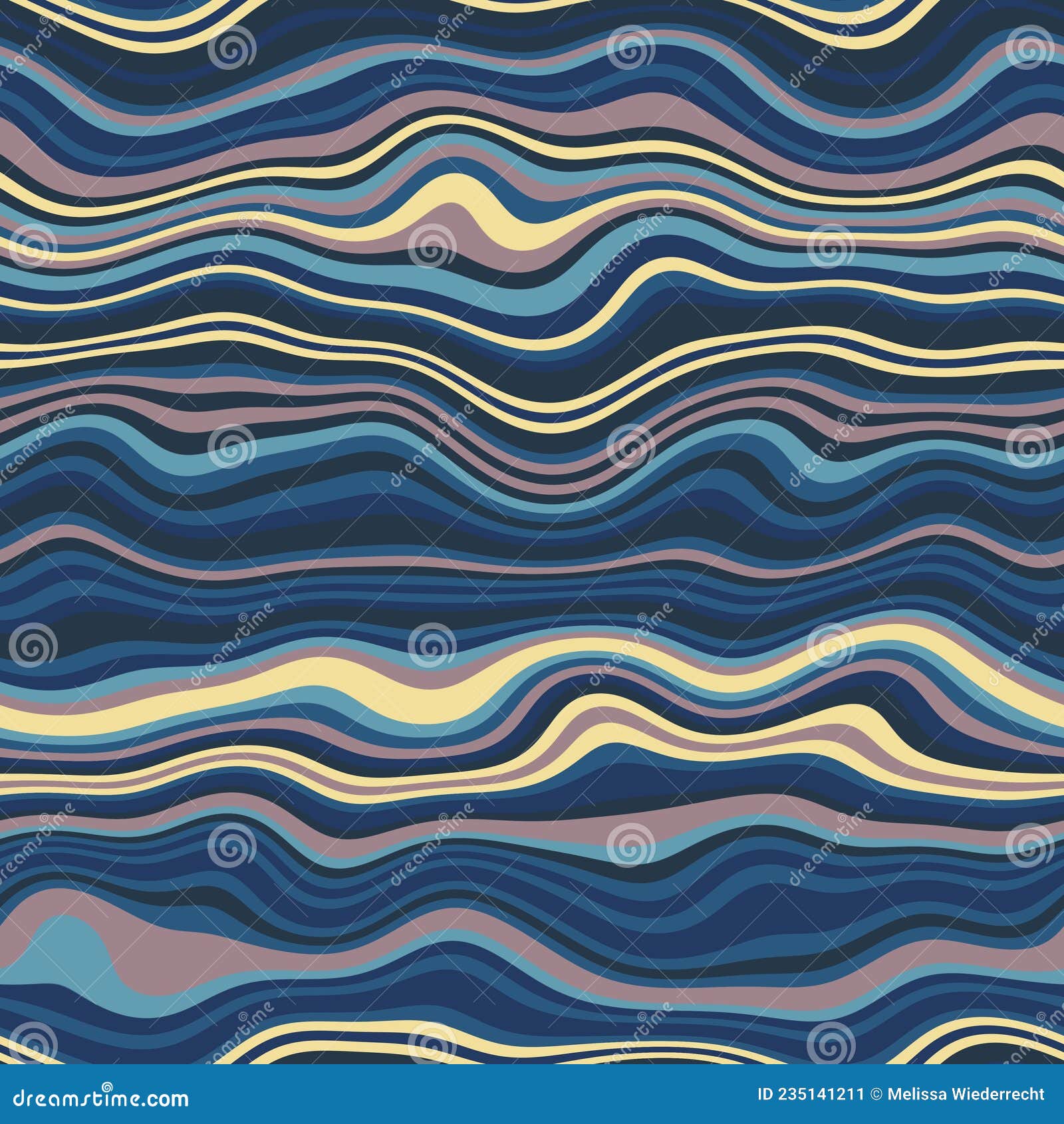 Seamless Wavy Stripe Surface Pattern Design for Print Stock ...