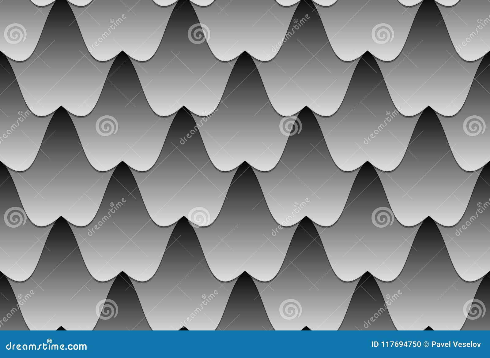 Seamless Wavy Tiled Pattern Stock Vector - Illustration of layers ...
