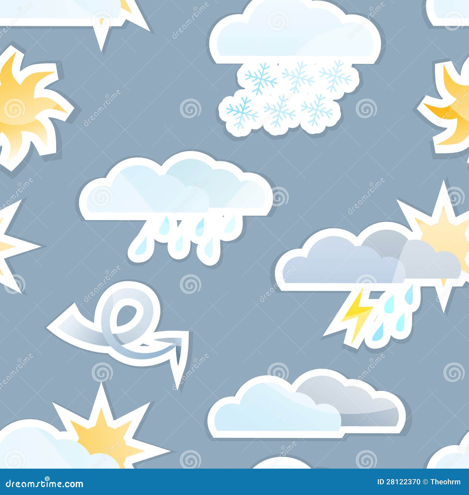 Seamless Weather Background Stock Vector - Illustration of storms ...
