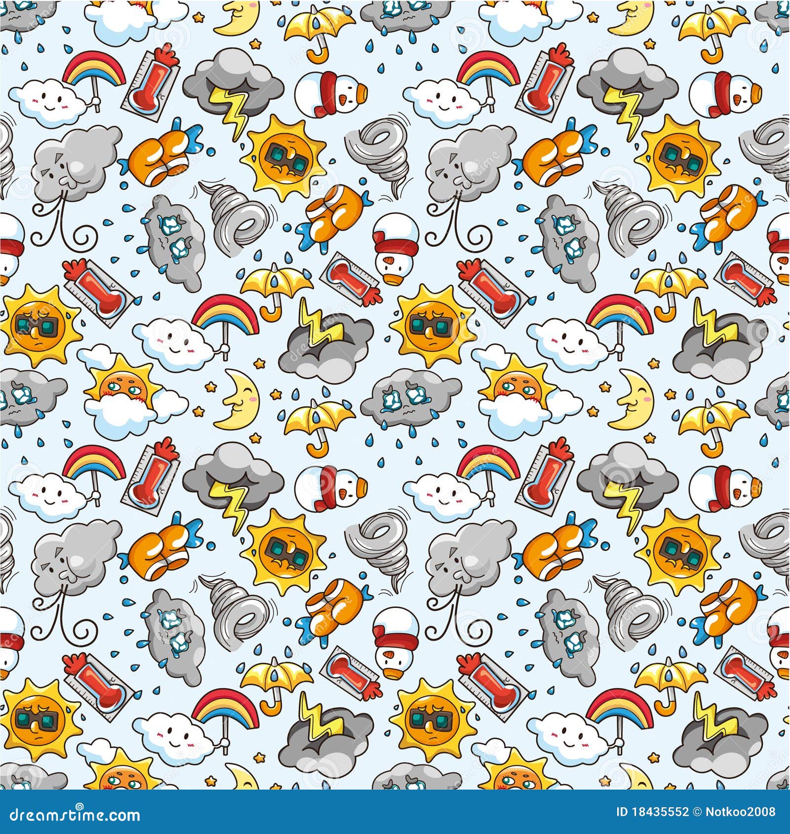 Seamless weather pattern stock vector. Illustration of season - 18435552