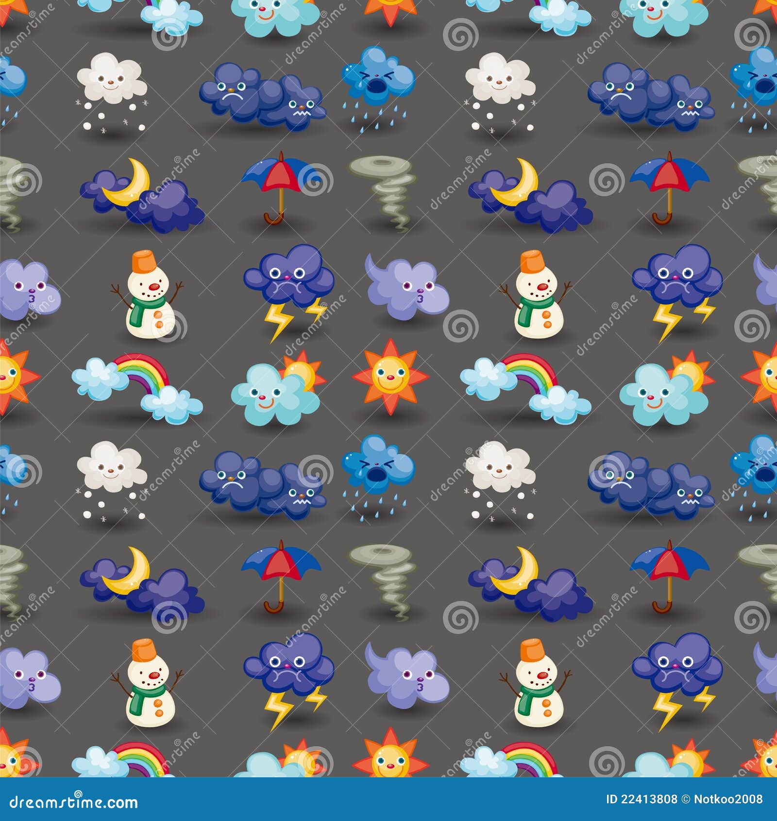 Seamless weather pattern stock vector. Illustration of abstract - 22413808