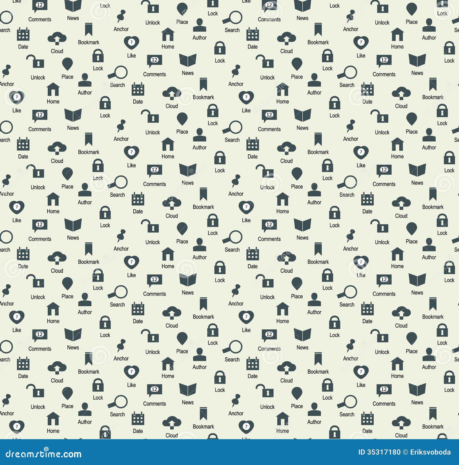 Seamless Web Icons and Simbols Pattern Stock Photo - Image of user ...