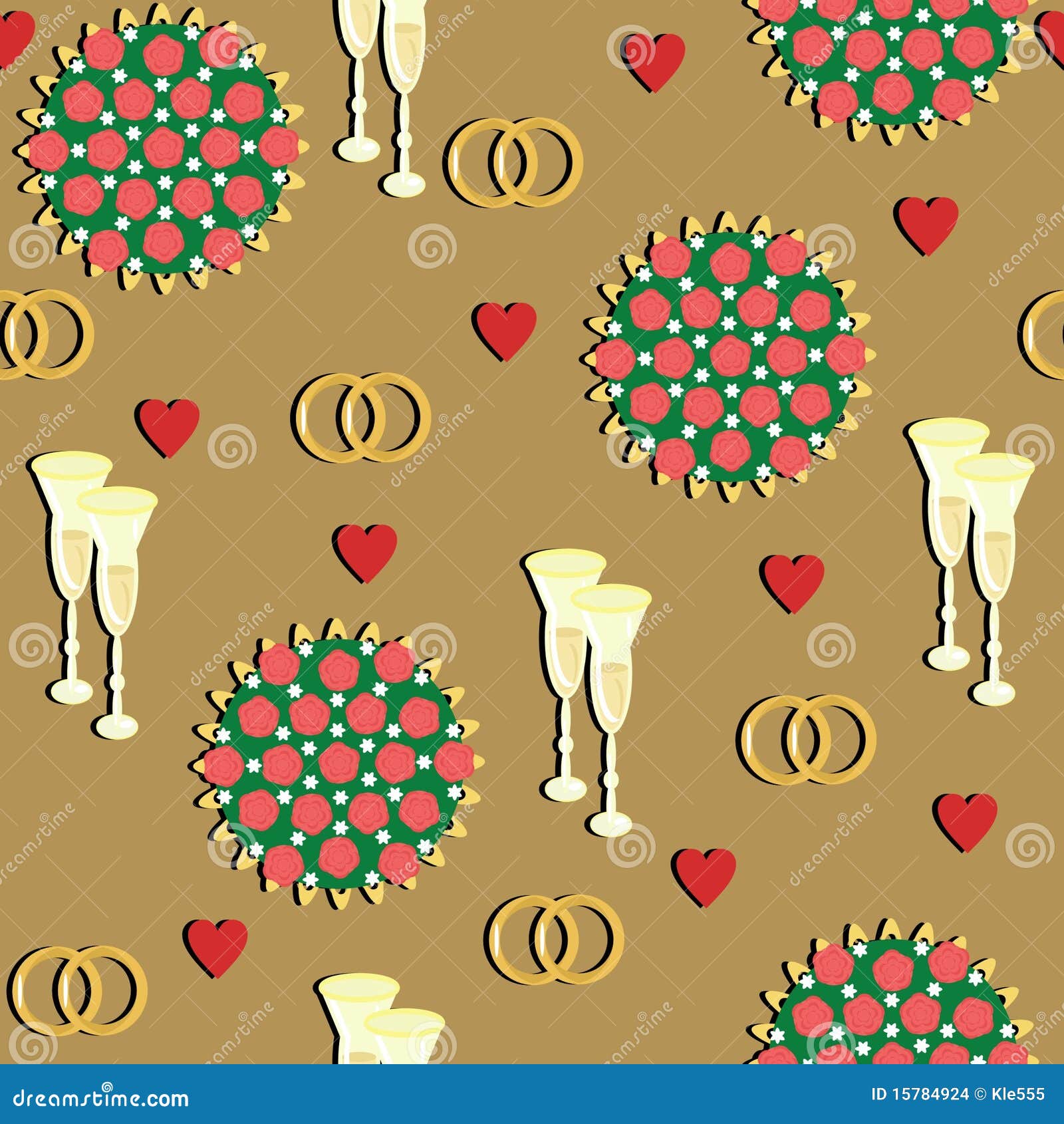 Seamless Wedding Texture Cartoon Vector | CartoonDealer.com #52040405
