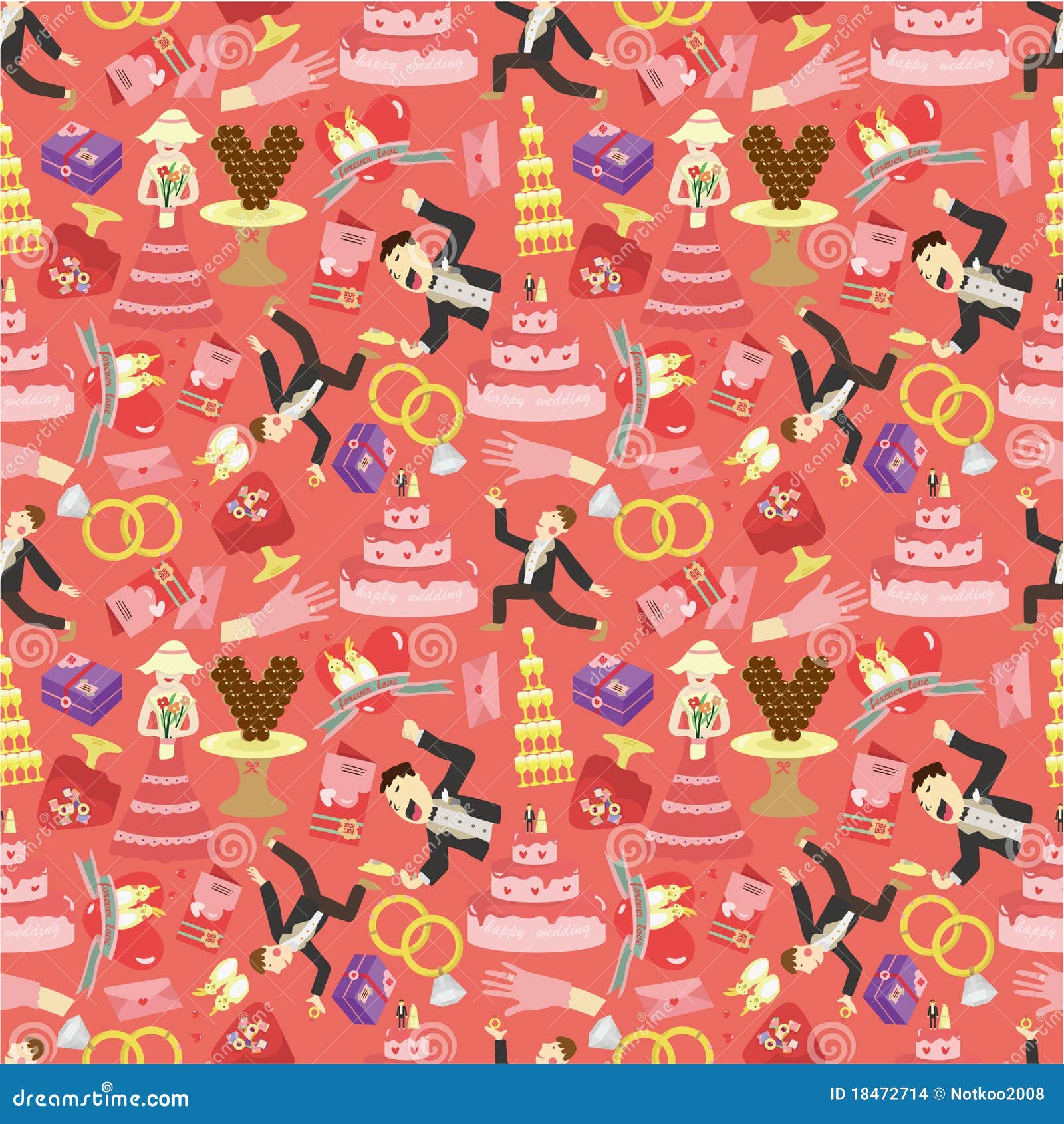 Seamless wedding pattern stock vector. Illustration of beautiful - 18472714