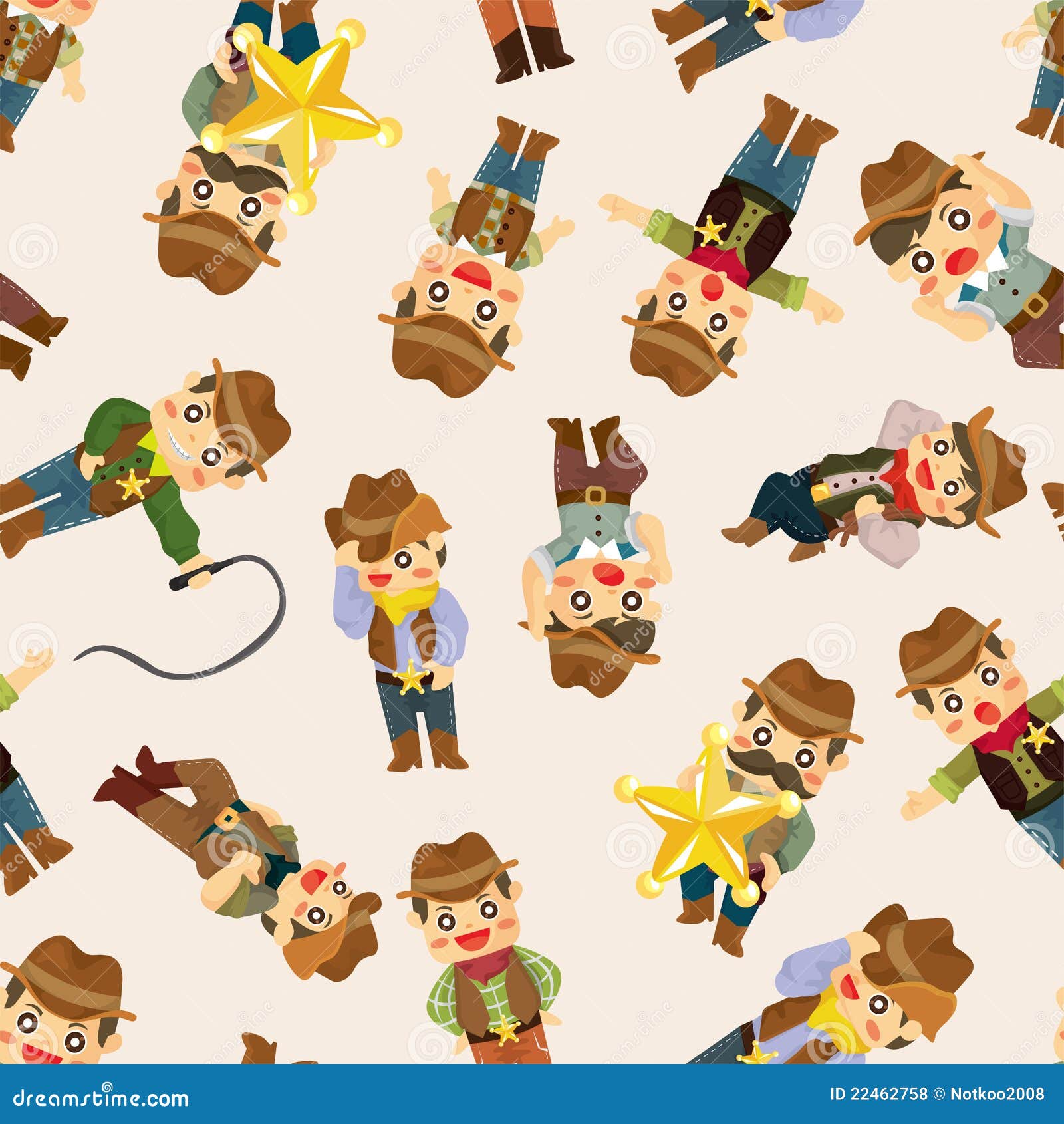 Seamless West Cowboy Pattern Cartoon Vector | CartoonDealer.com #17951197