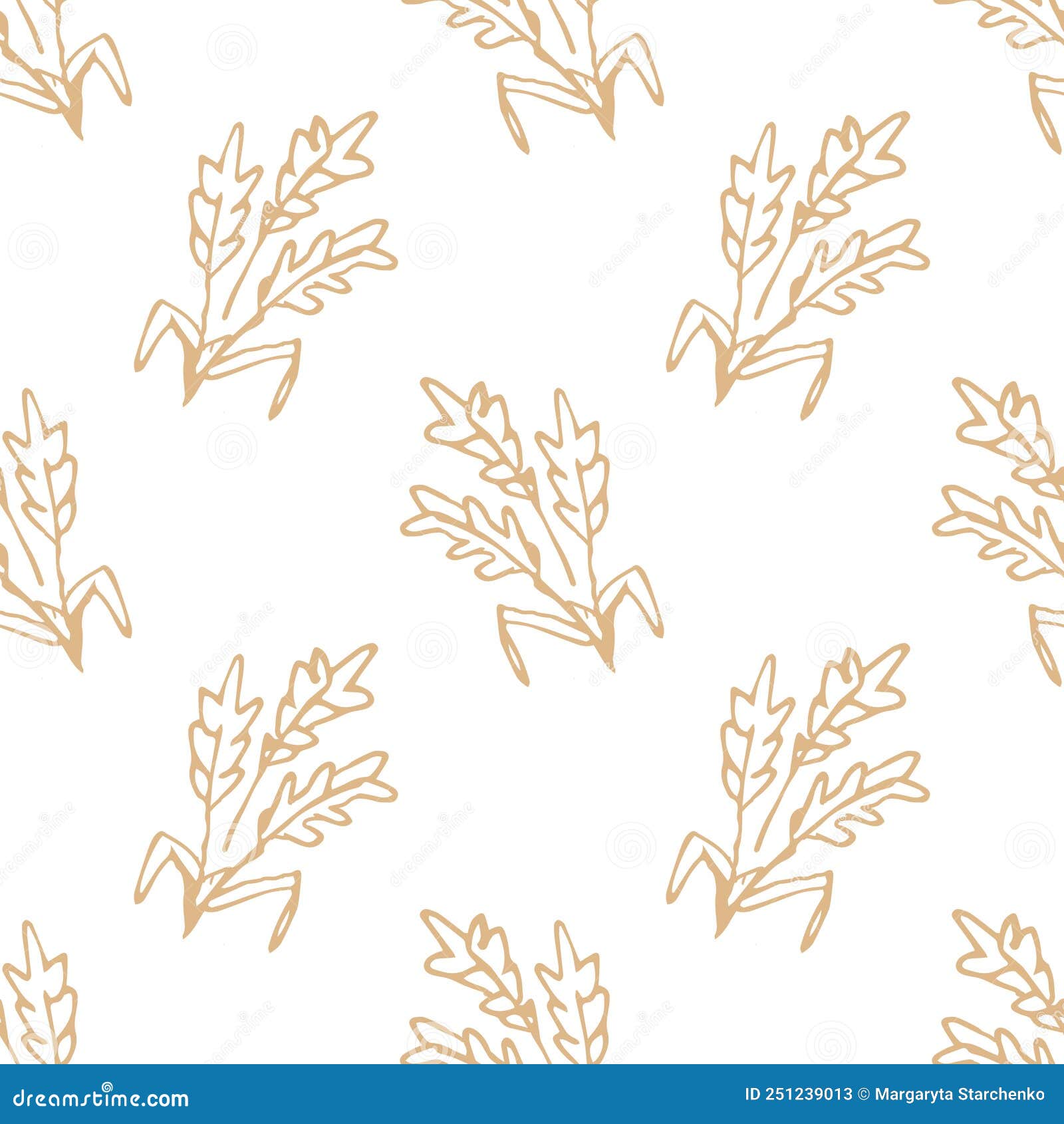 Seamless wheat pattern stock vector. Illustration of textile - 251239013