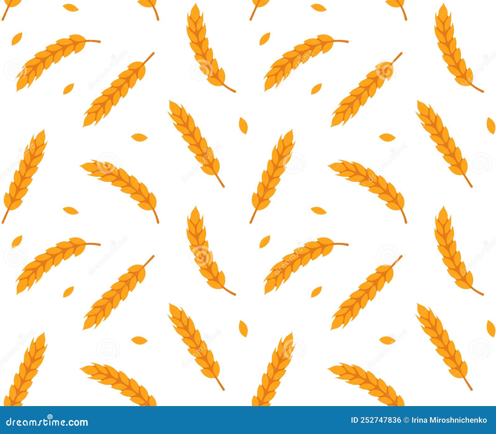 Seamless wheat pattern stock vector. Illustration of element - 252747836