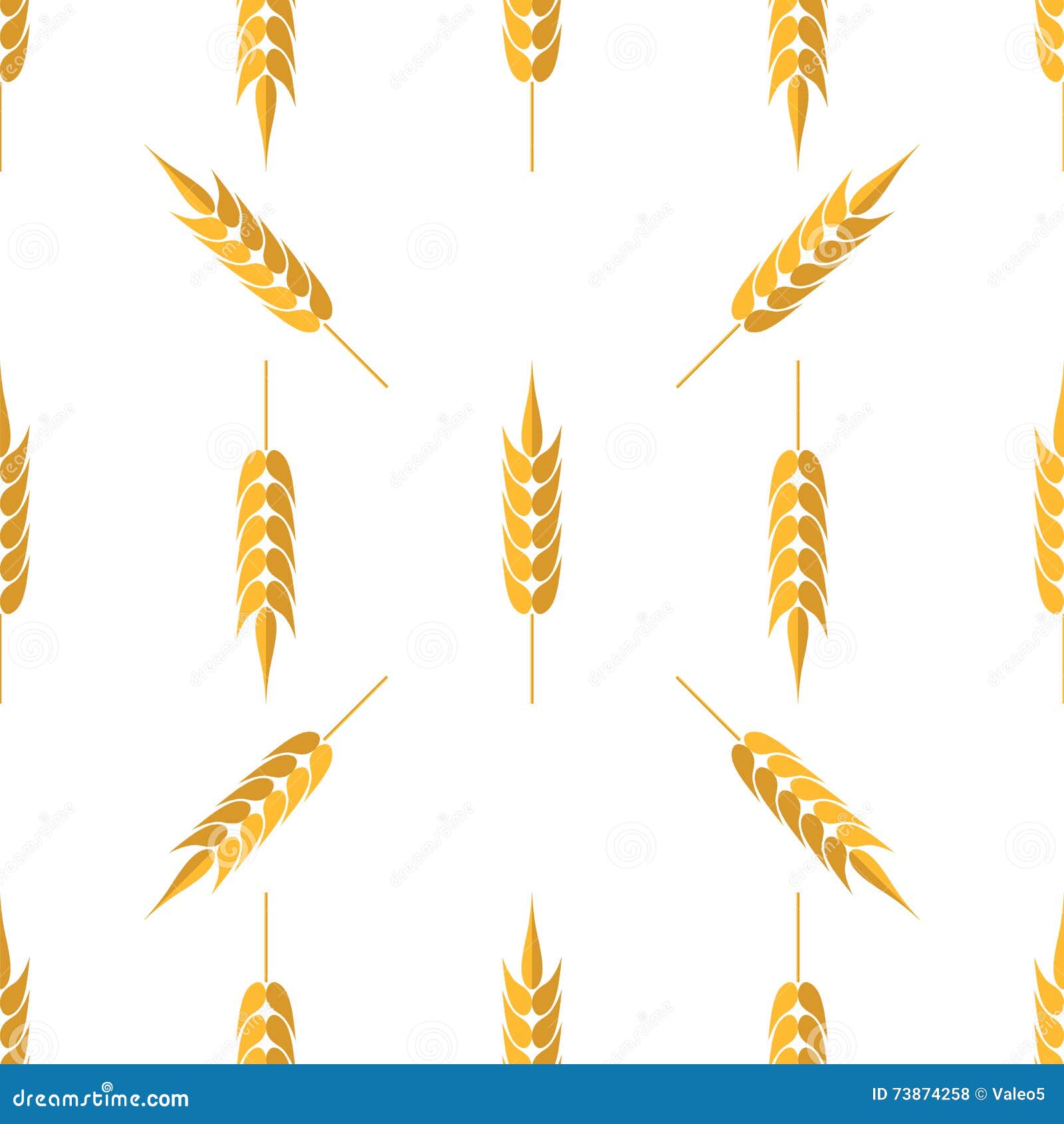 Seamless Wheat Pattern stock vector. Illustration of gold - 73874258