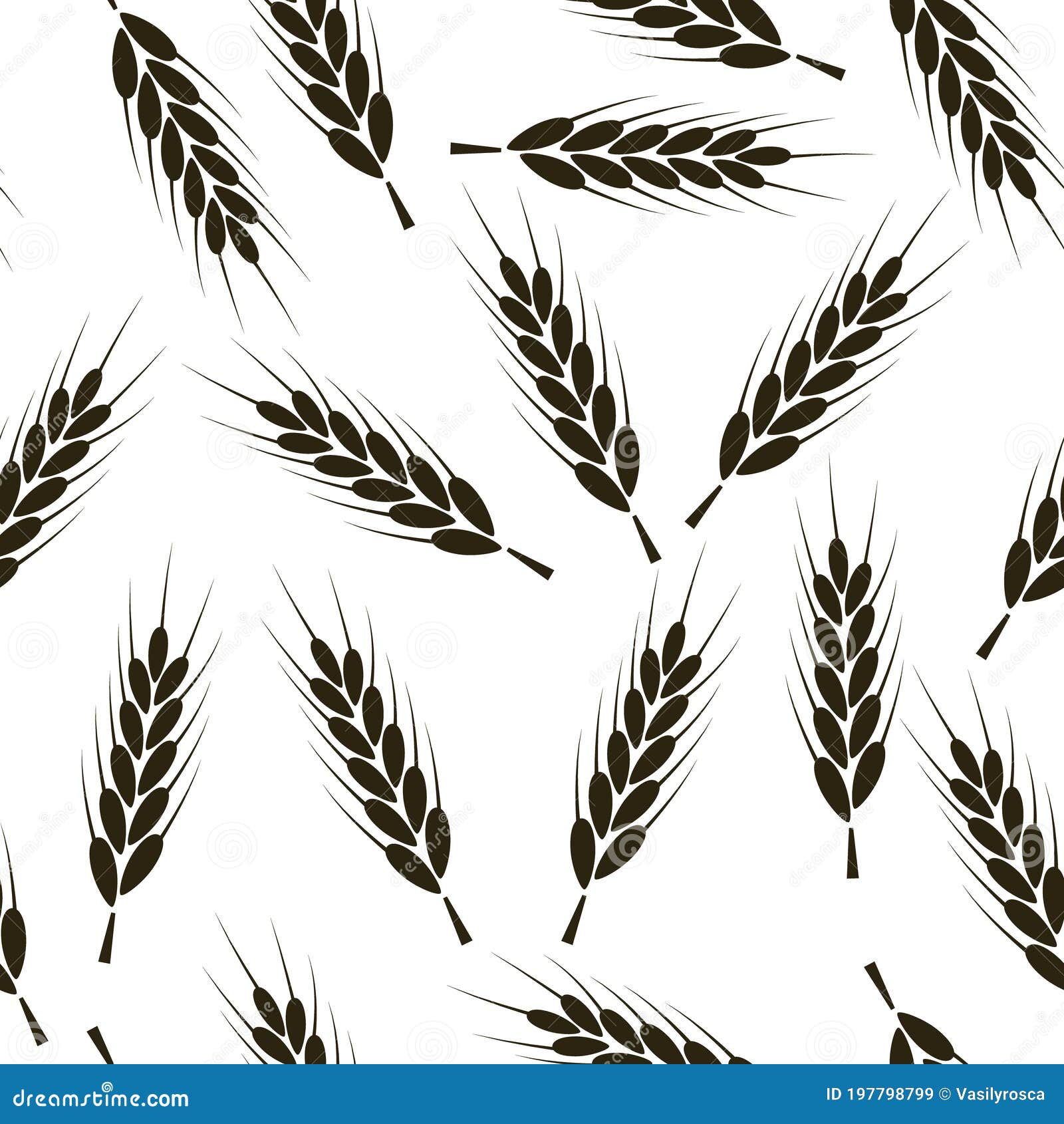 Seamless Wheat Pattern Vector Background. Wheat Bread Harvest Cereal ...