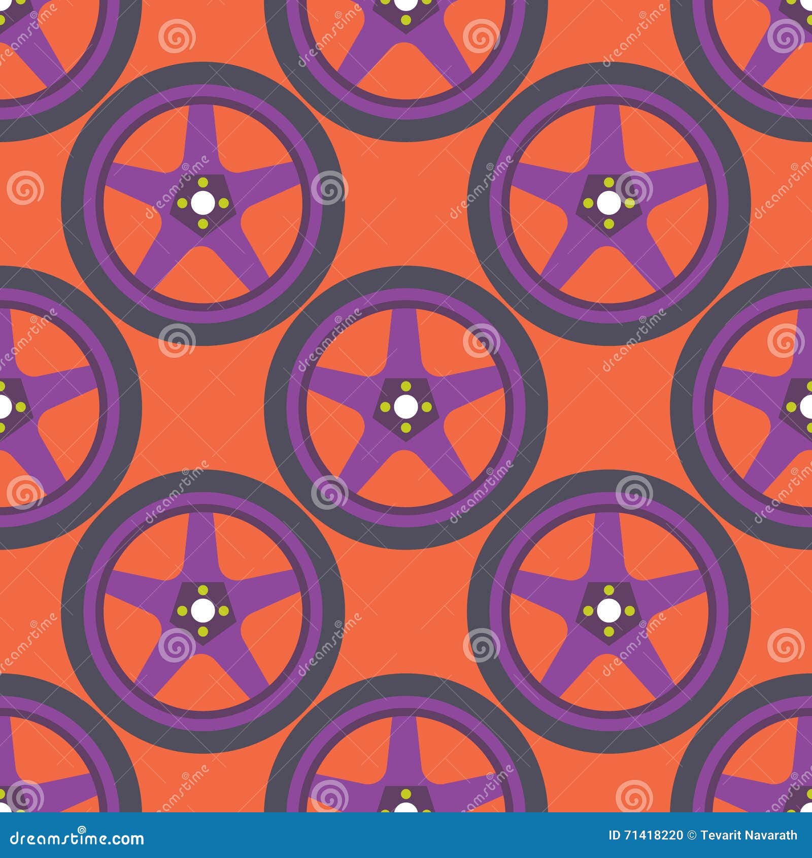 Seamless Wheels Pattern Vector Illustration | CartoonDealer.com #71418220