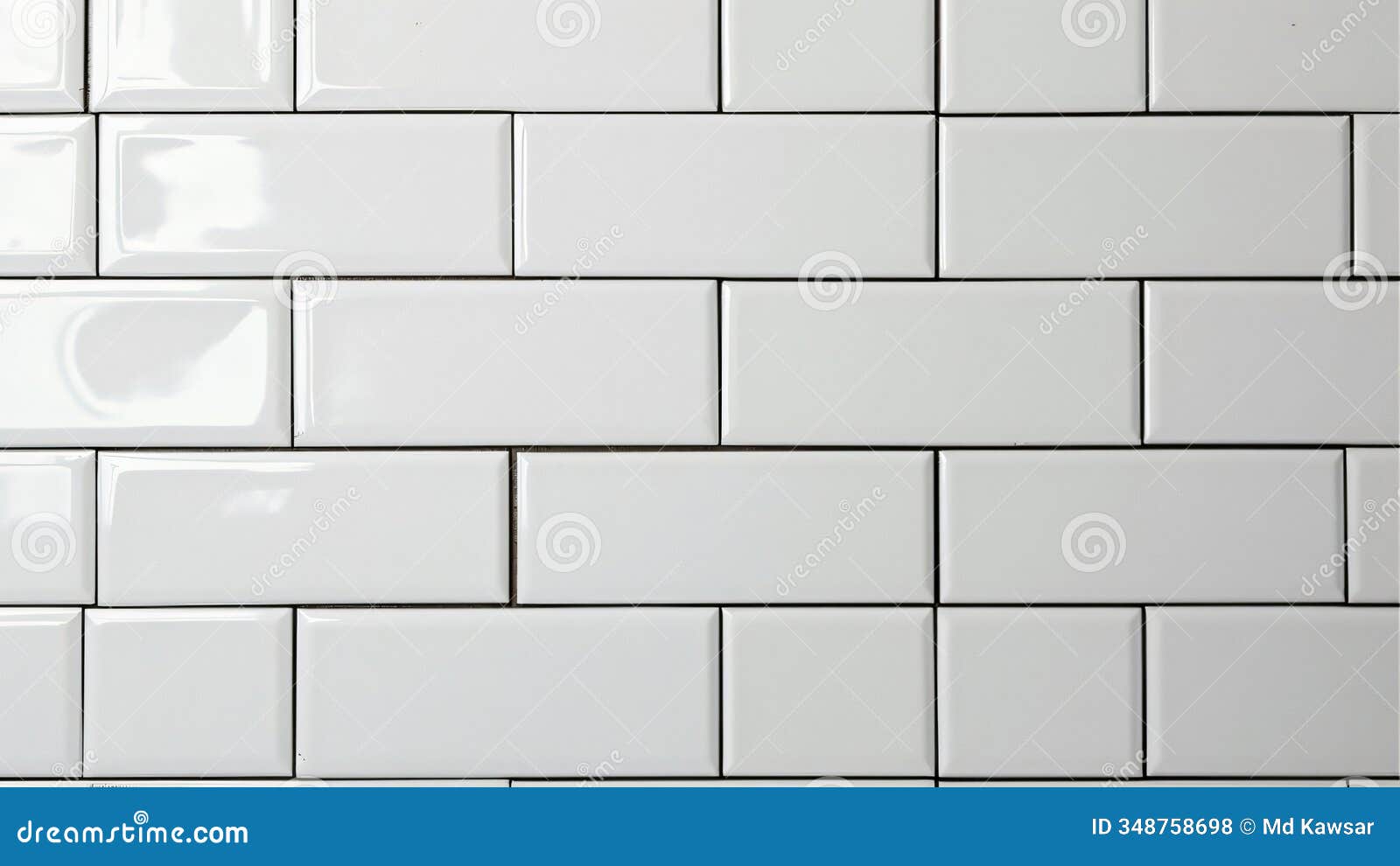 Seamless White Ceramic Tile Wall Panel Texture with Black Grout Lines ...