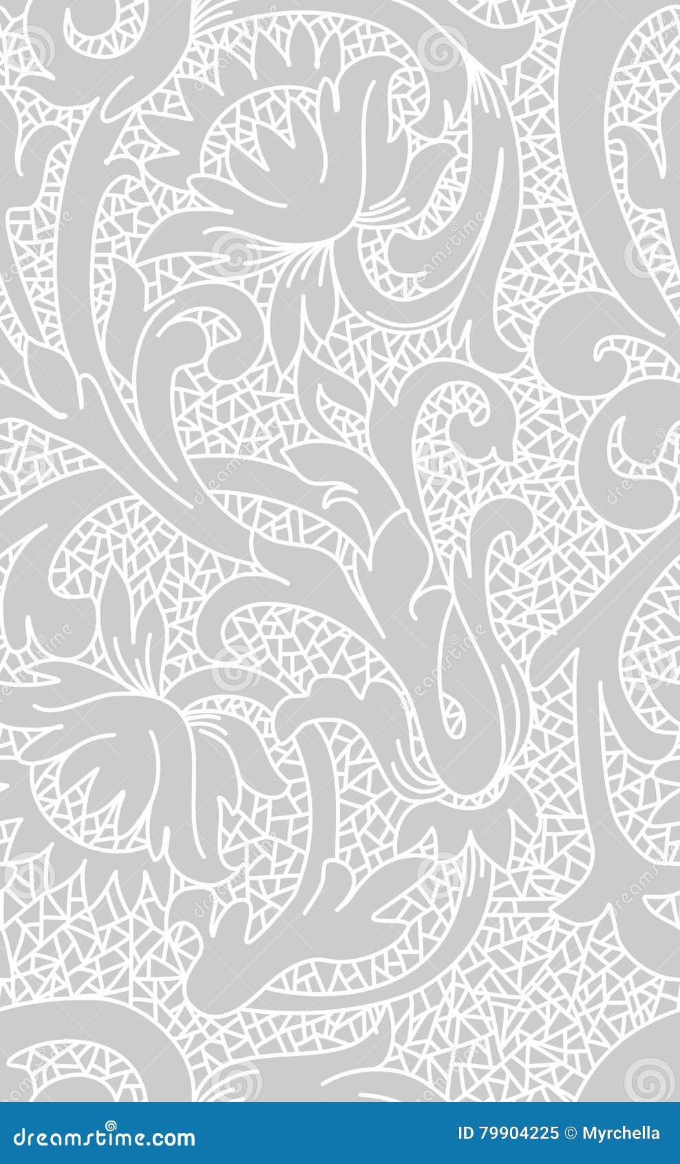 Seamless White Floral Lace Pattern Stock Illustration - Illustration of ...