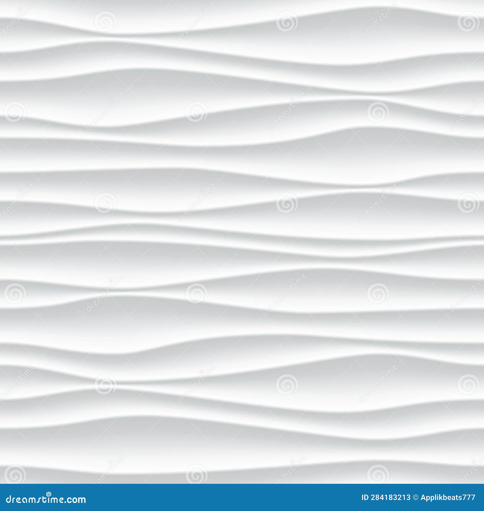 Seamless White Pattern Background with Wave Wall Texture. Vector Modern ...
