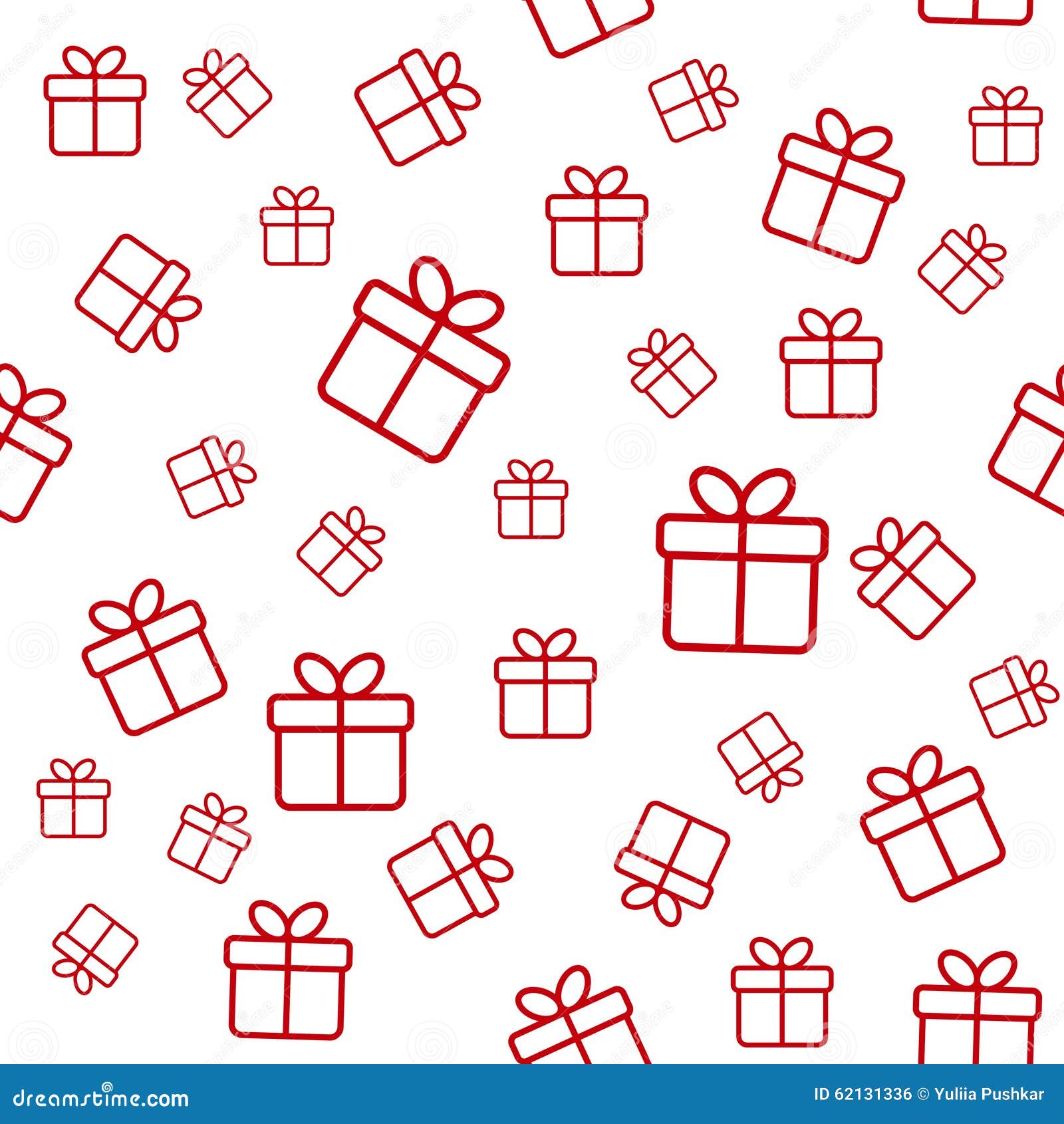 Seamless White Pattern with Red Gift Boxes Stock Vector - Illustration ...