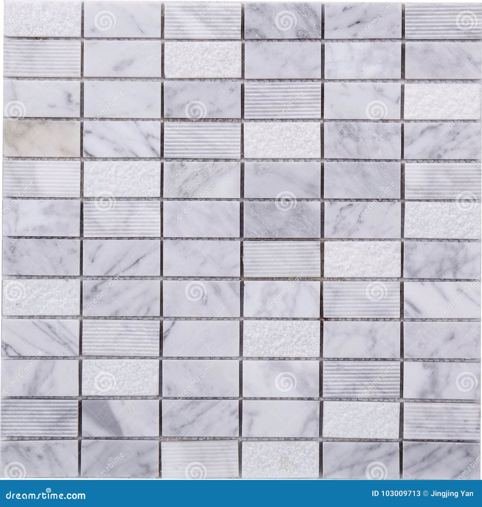 Seamless White Rectangle Marble Mosaic Pattern Stock Image - Image of ...