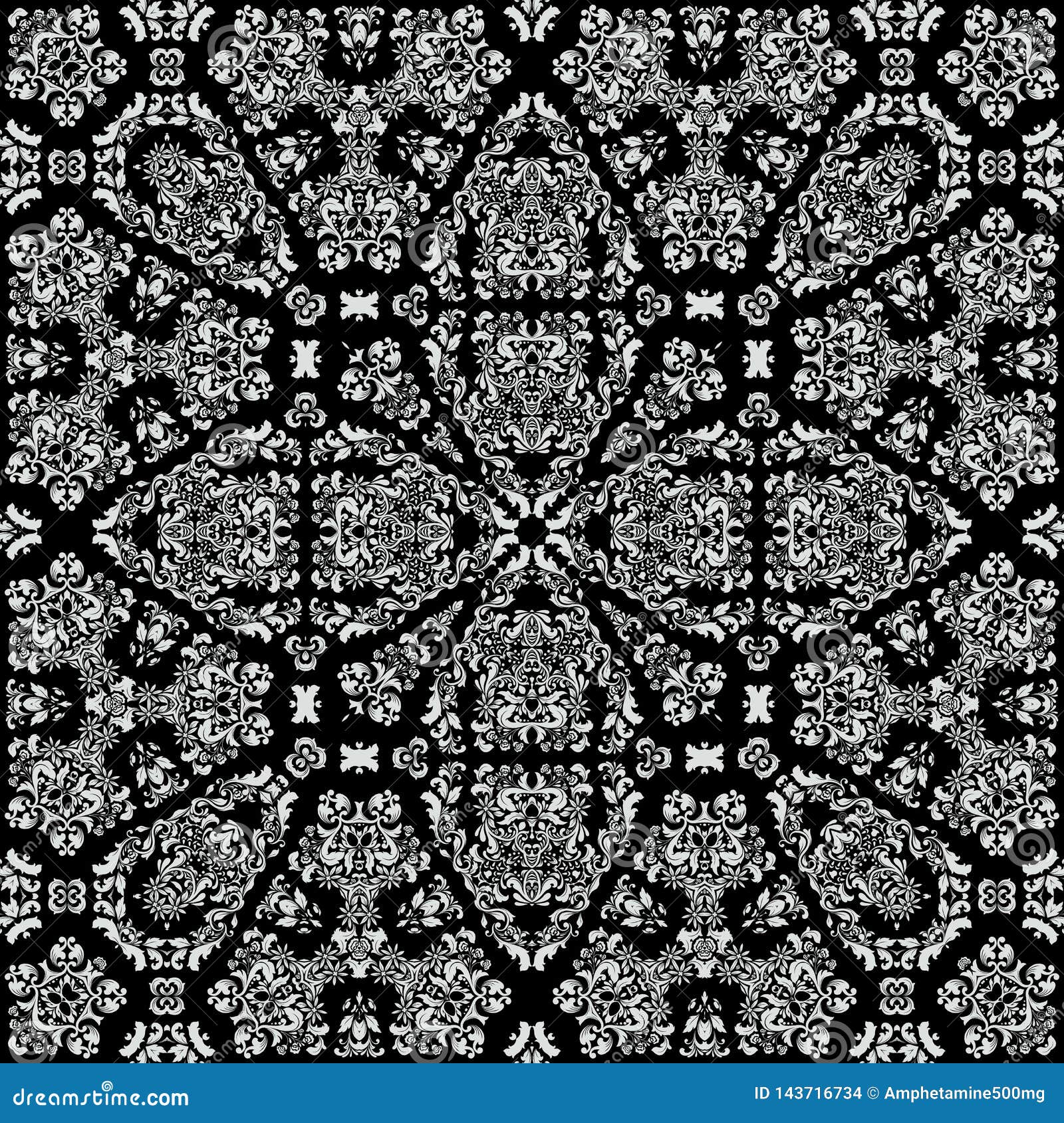 Seamless White Vintage Pattern Stock Illustration - Illustration of ...