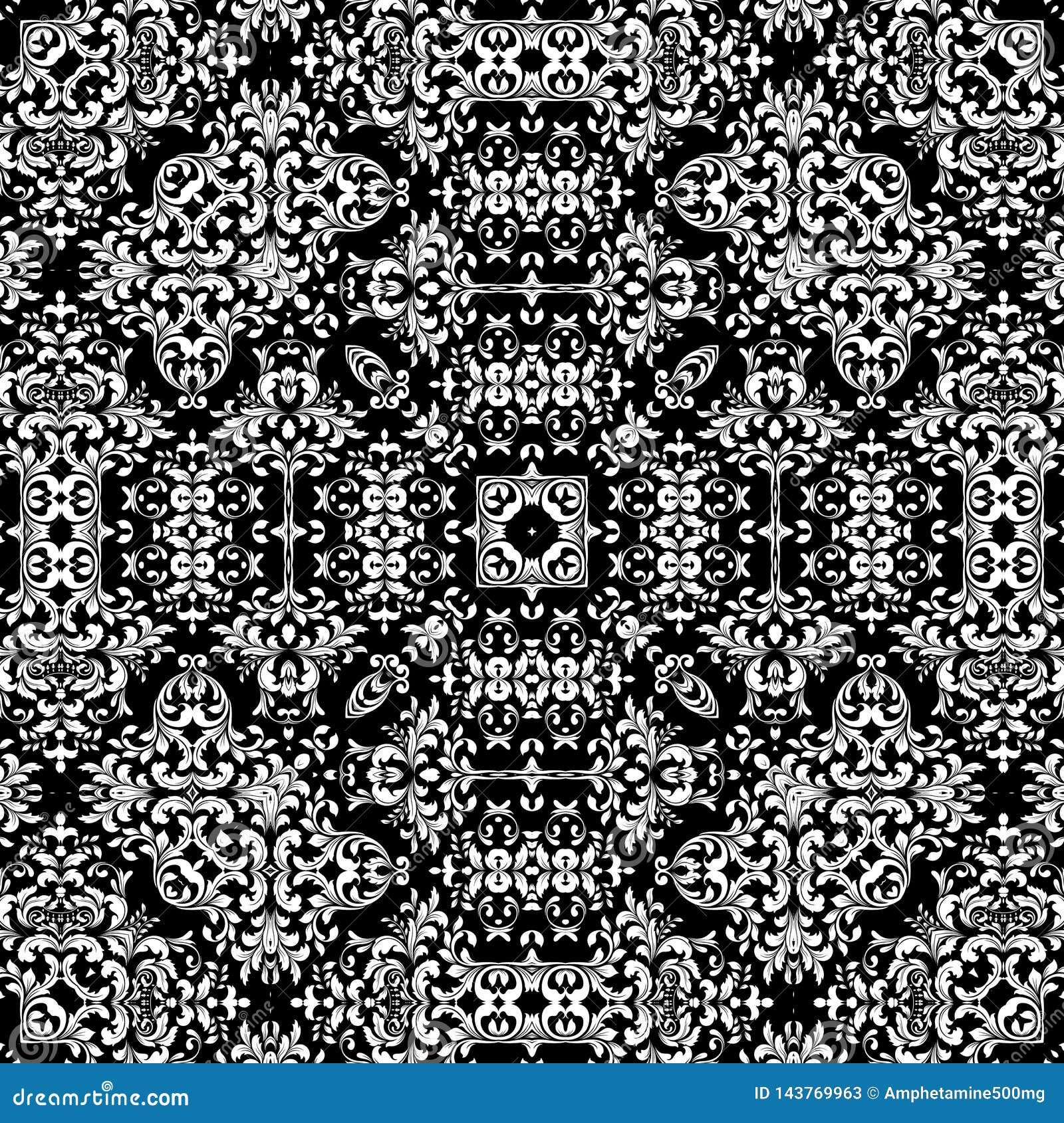 Seamless White Vintage Pattern Stock Illustration - Illustration of ...