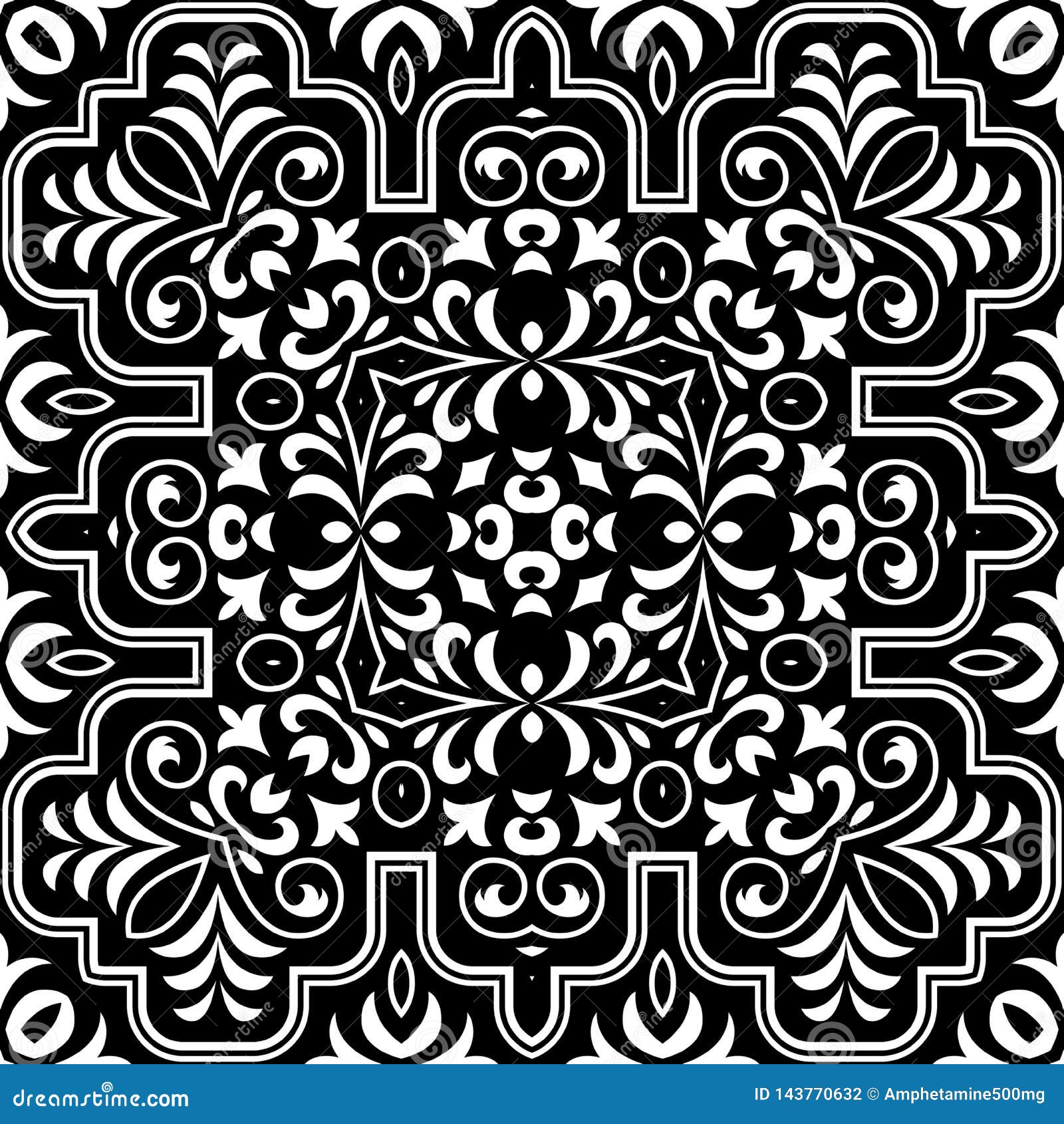 Seamless White Vintage Pattern Stock Illustration - Illustration of ...