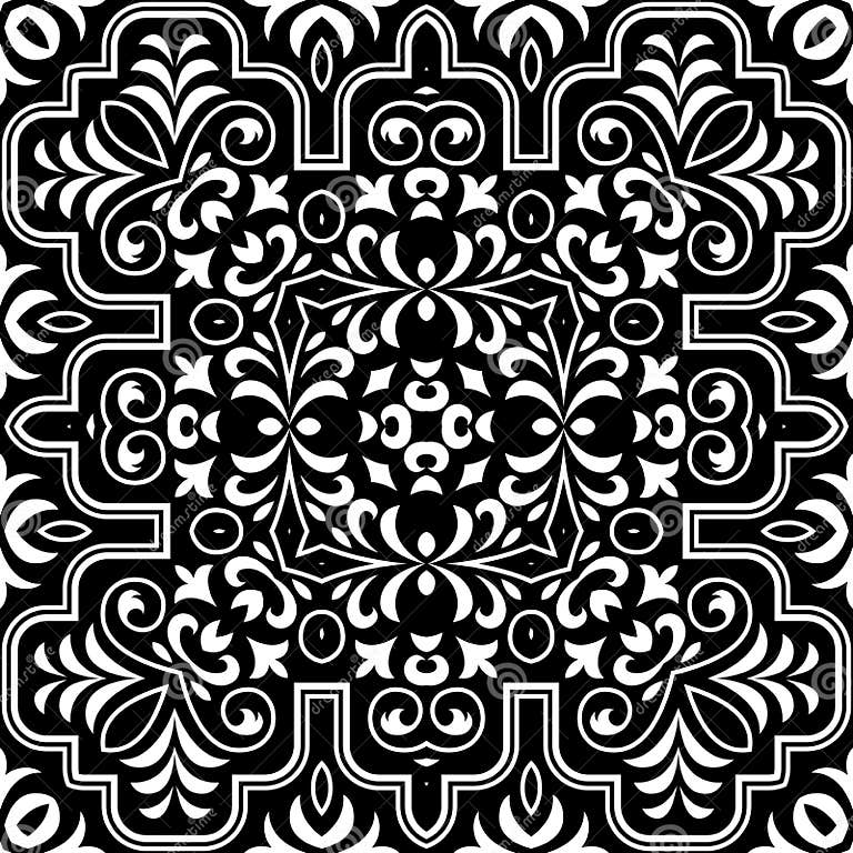 Seamless White Vintage Pattern Stock Illustration - Illustration of ...