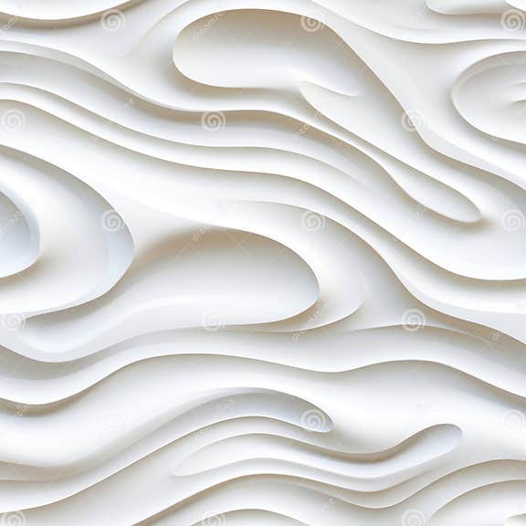 Seamless White Wall Texture Pattern with Abstract Wavy Waves in Modern ...