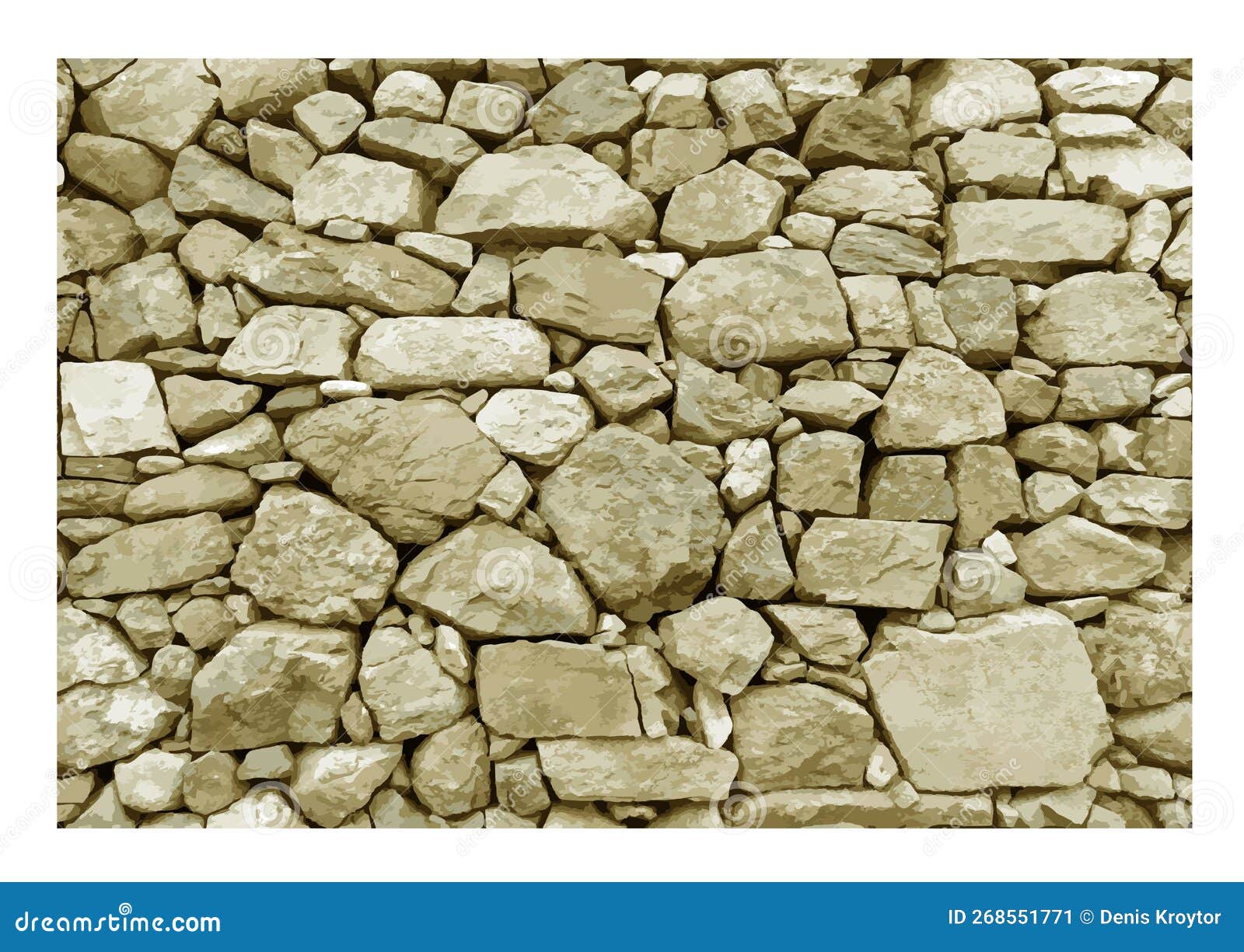 Seamless Wide Texture of Old Big Stone Stock Vector - Illustration of ...