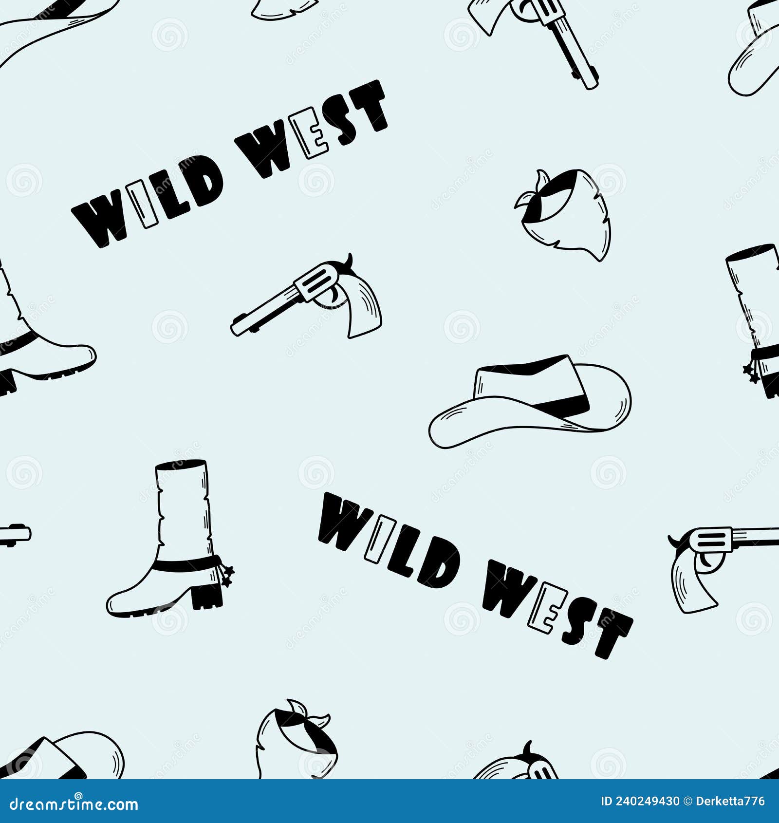 Seamless Wild West Pattern. Background Vector Illustration Elements of ...