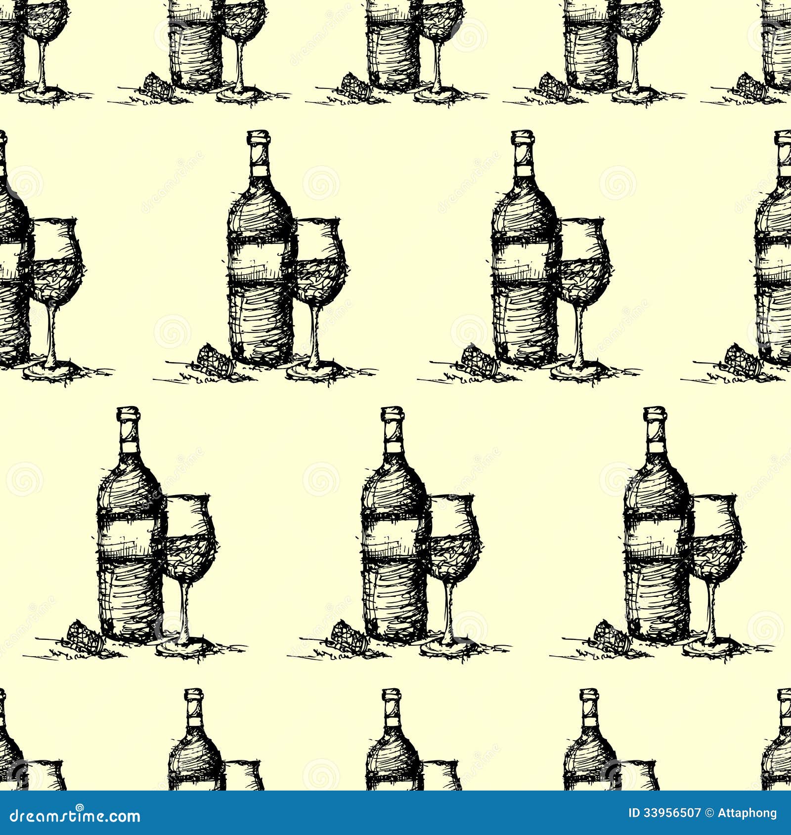 Seamless Wine Pattern Background Vector Stock Vector - Illustration of ...