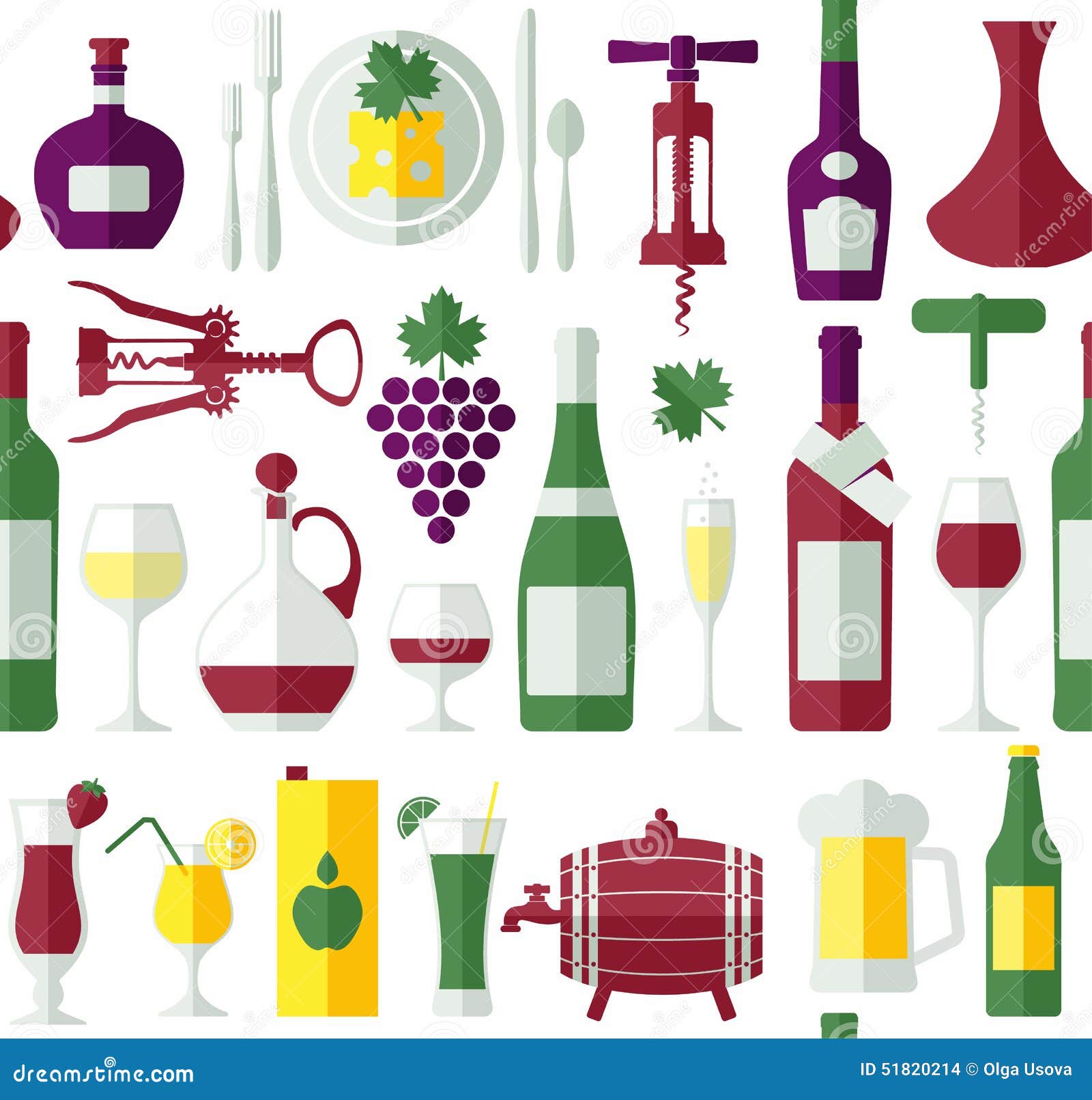 Seamless Wine Pattern. Vector Illustration | CartoonDealer.com #51820214