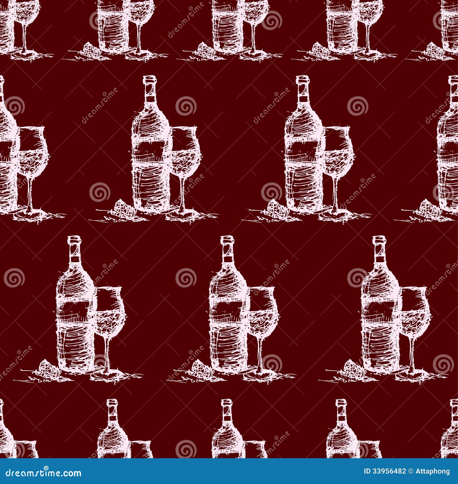 Seamless Wine Pattern Vector Stock Vector - Illustration of seamless ...