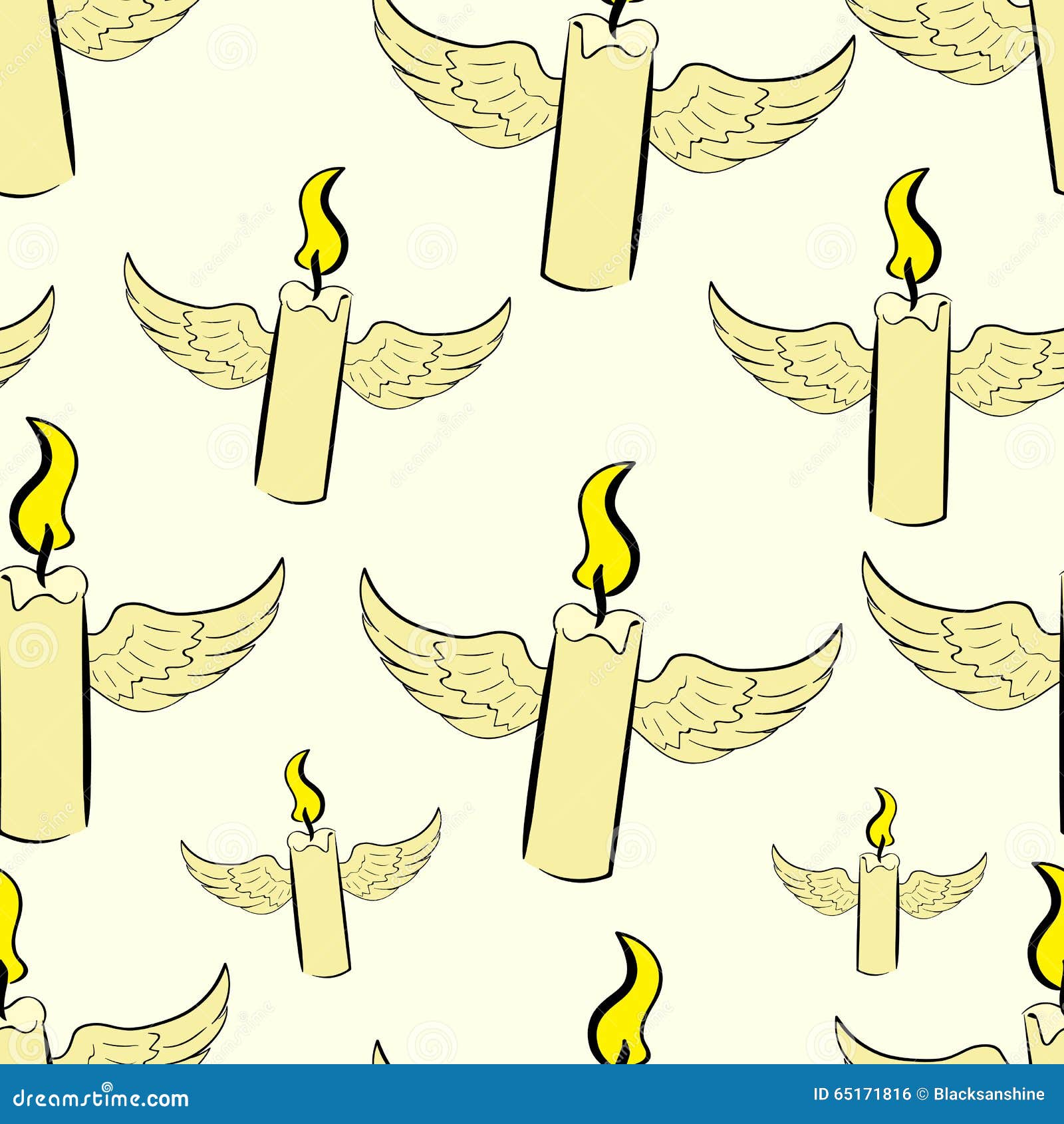 Seamless winged candles stock vector. Illustration of fiery - 65171816