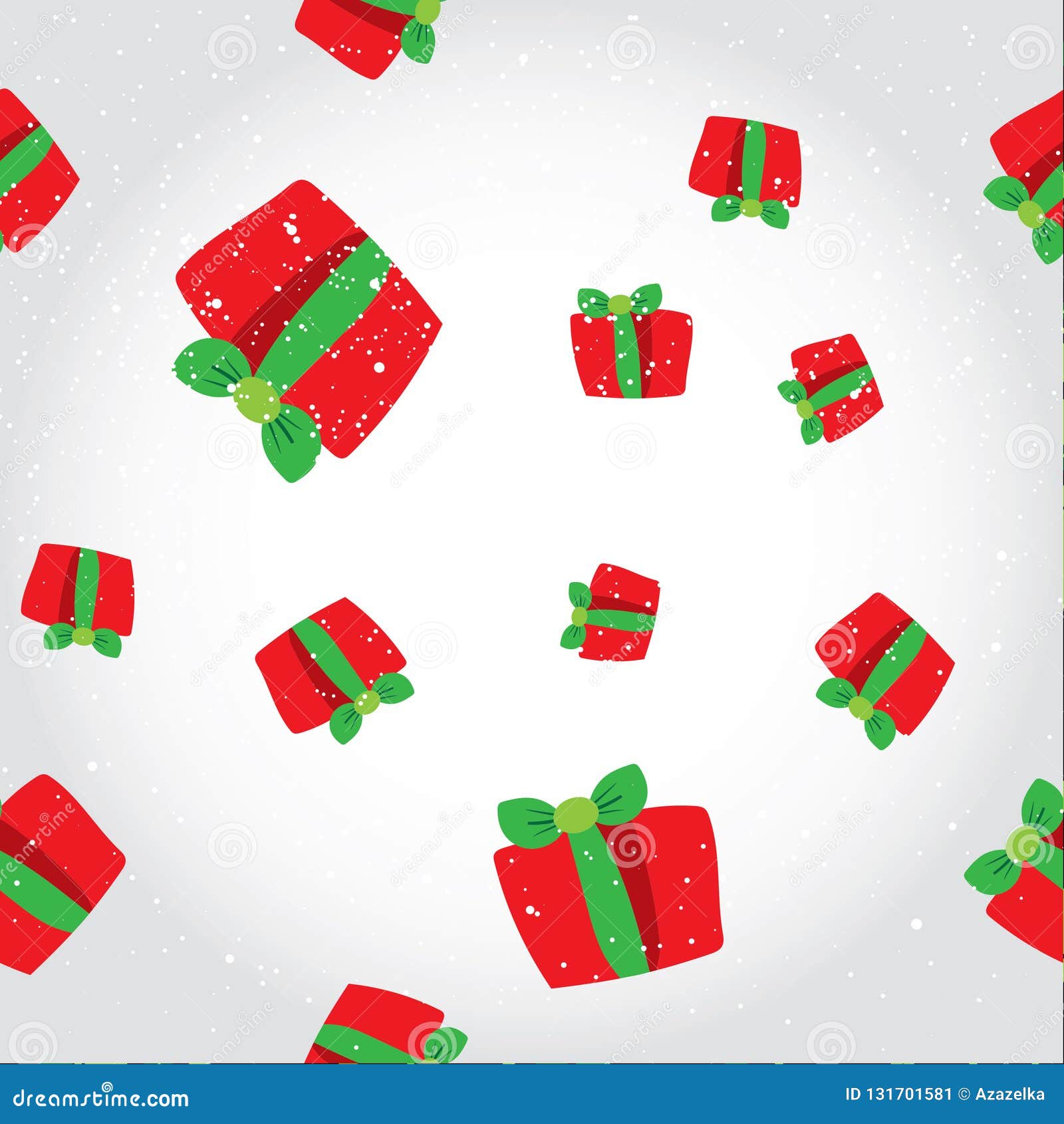 Seamless Winter Pattern with a Red Gift Boxes. Flat Vector Christmas ...