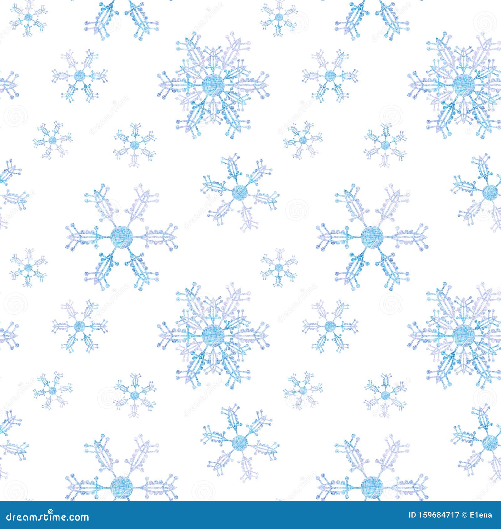 Seamless Winter Pattern with Snowflakes on a White Background Stock ...