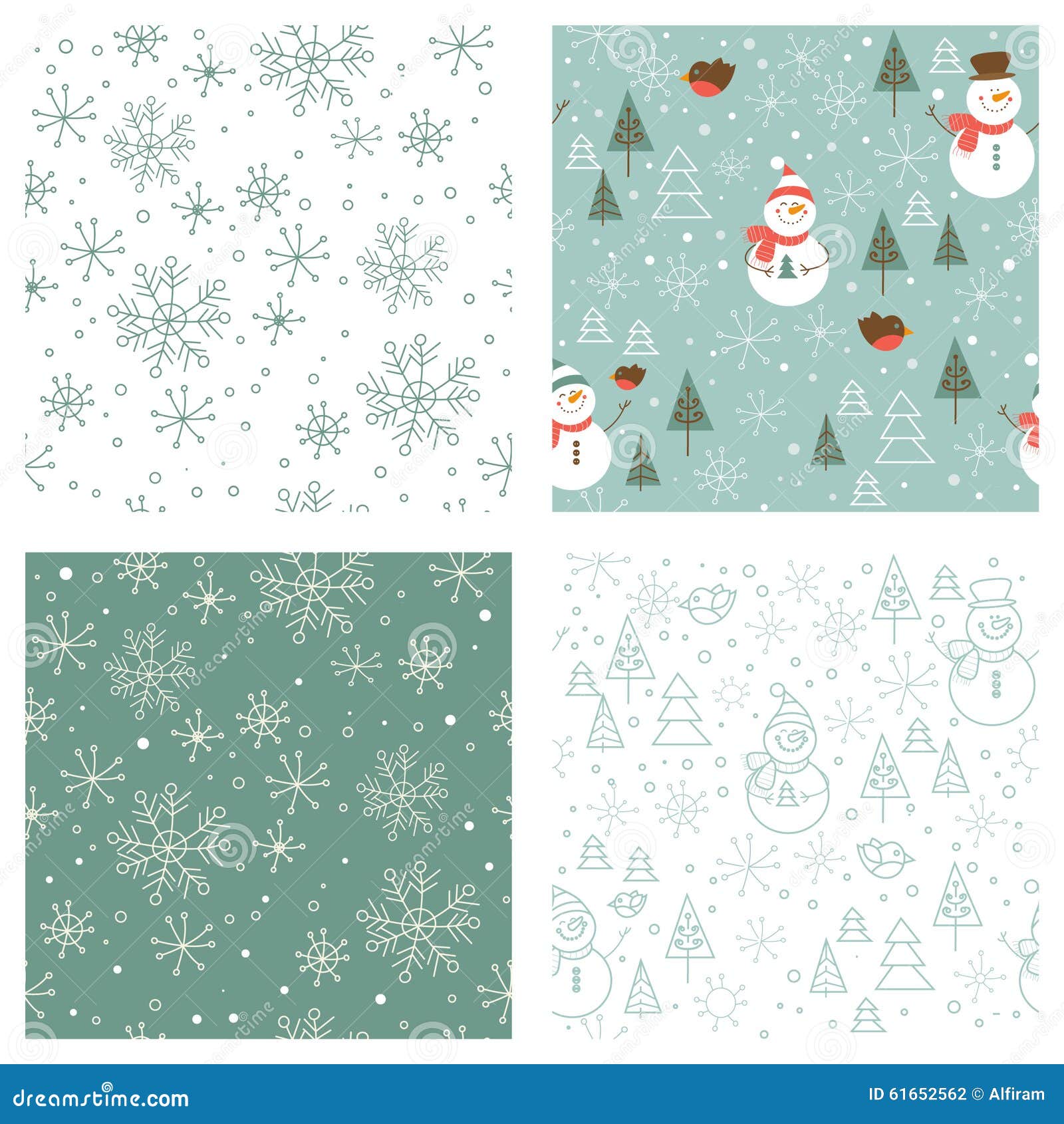 Seamless winter patterns stock vector. Illustration of background ...