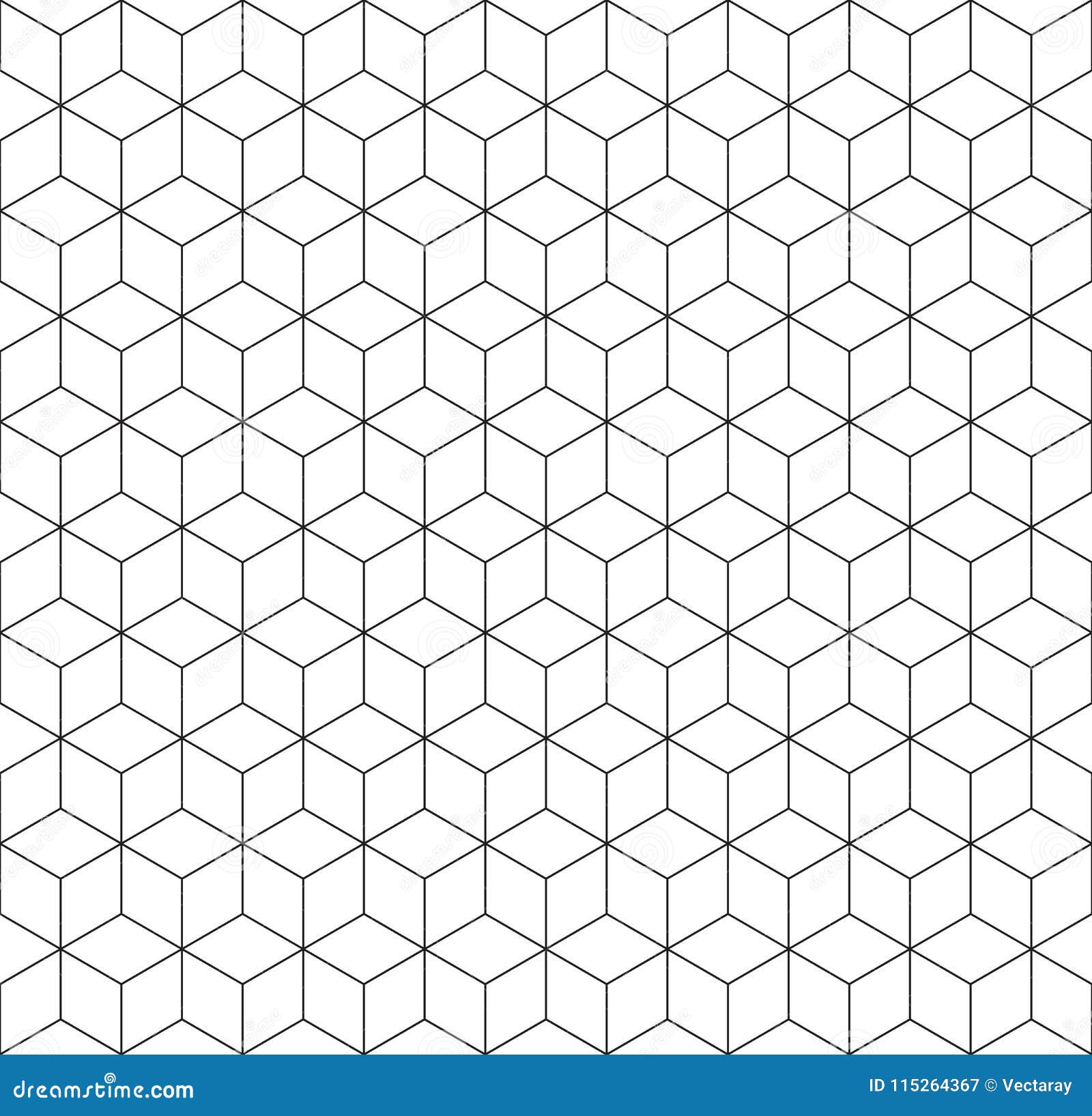 Seamless Wireframe Cubic Abstract Geometric Isometric Pattern ...