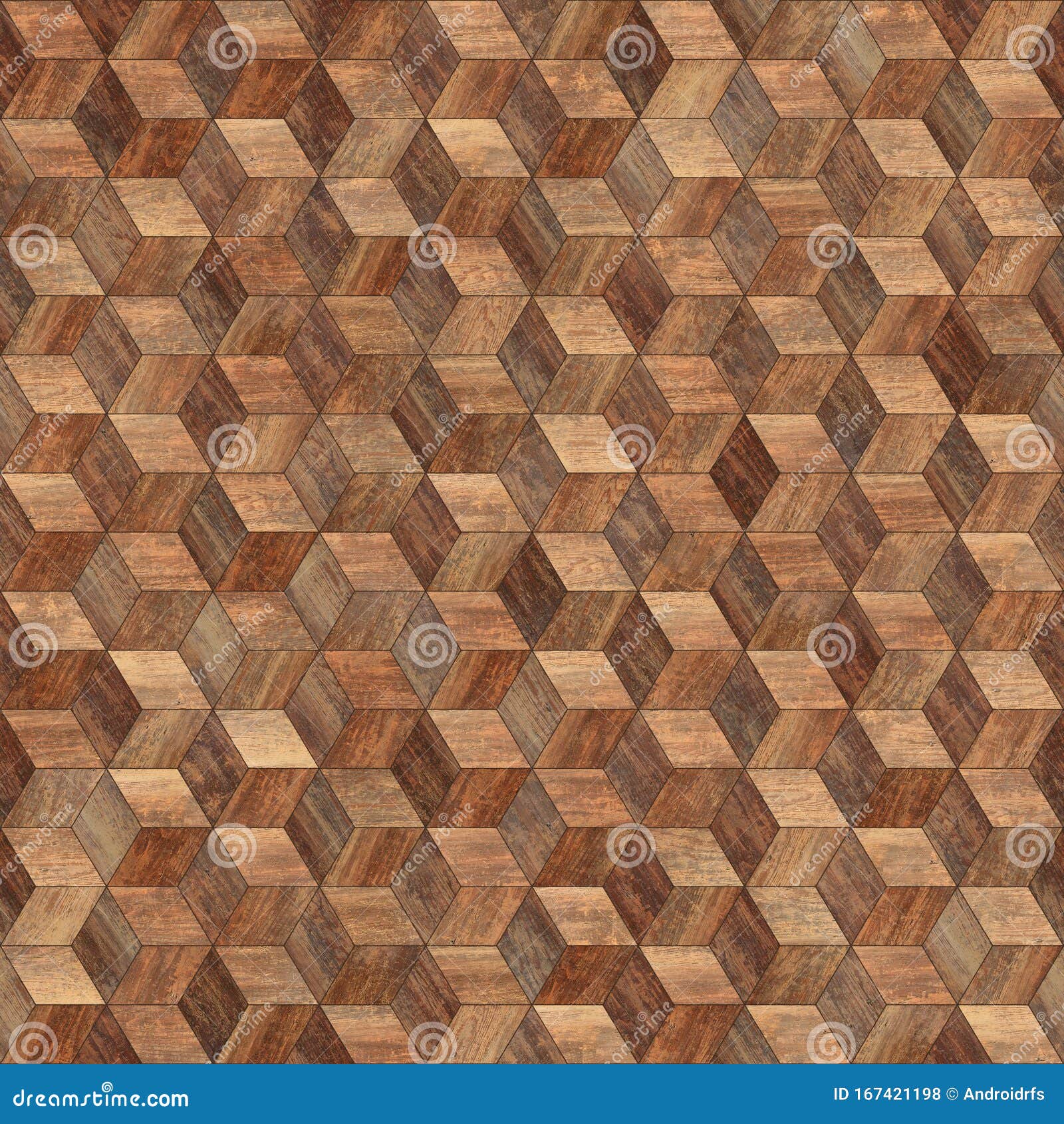 Seamless Wood Parquet Texture Hexagon 3d Stock Illustration ...