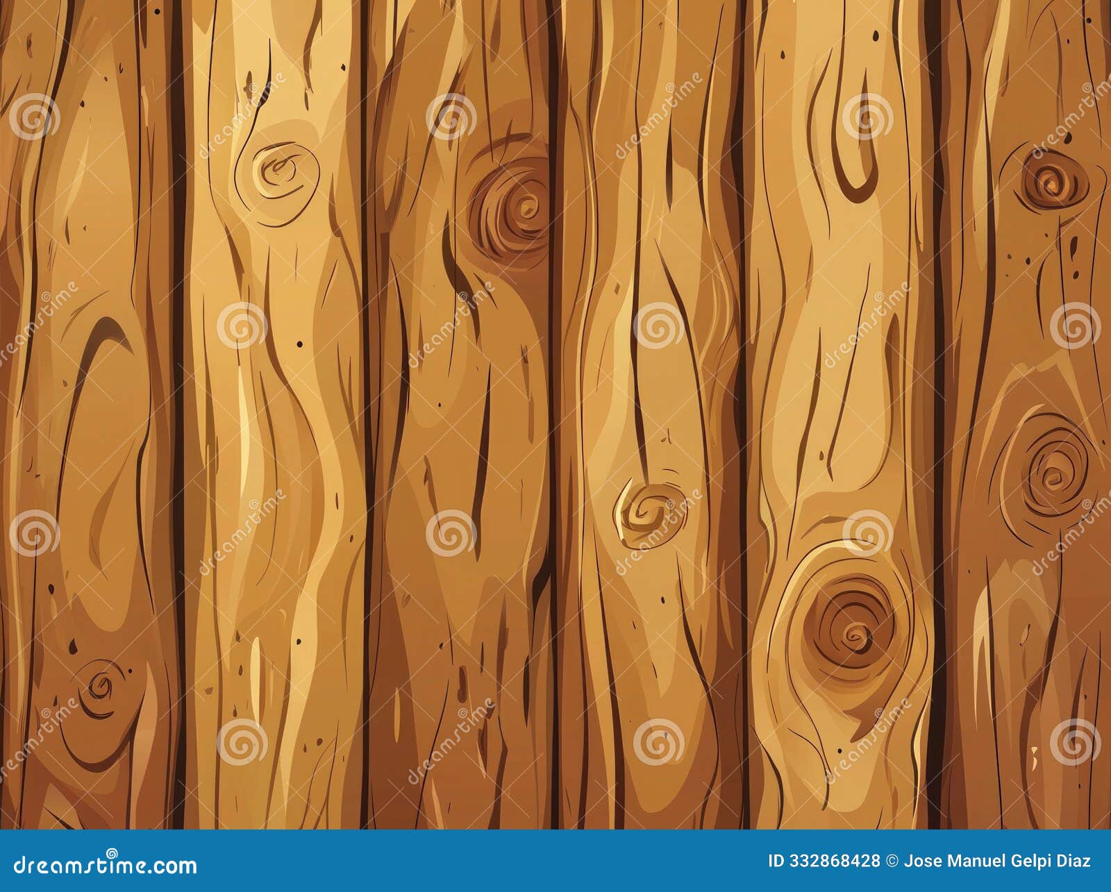 Seamless Wood Texture Pattern with Cartoon-style Grain and Knots ...