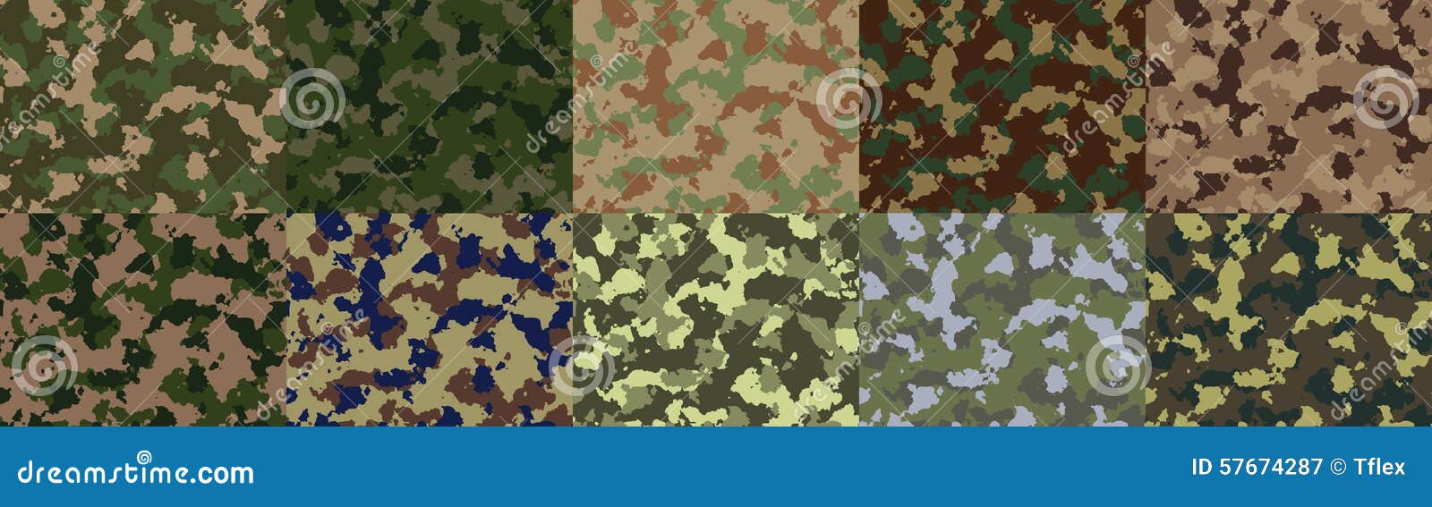 Seamless Woodland Camo Pattern Vector Stock Vector - Illustration of ...
