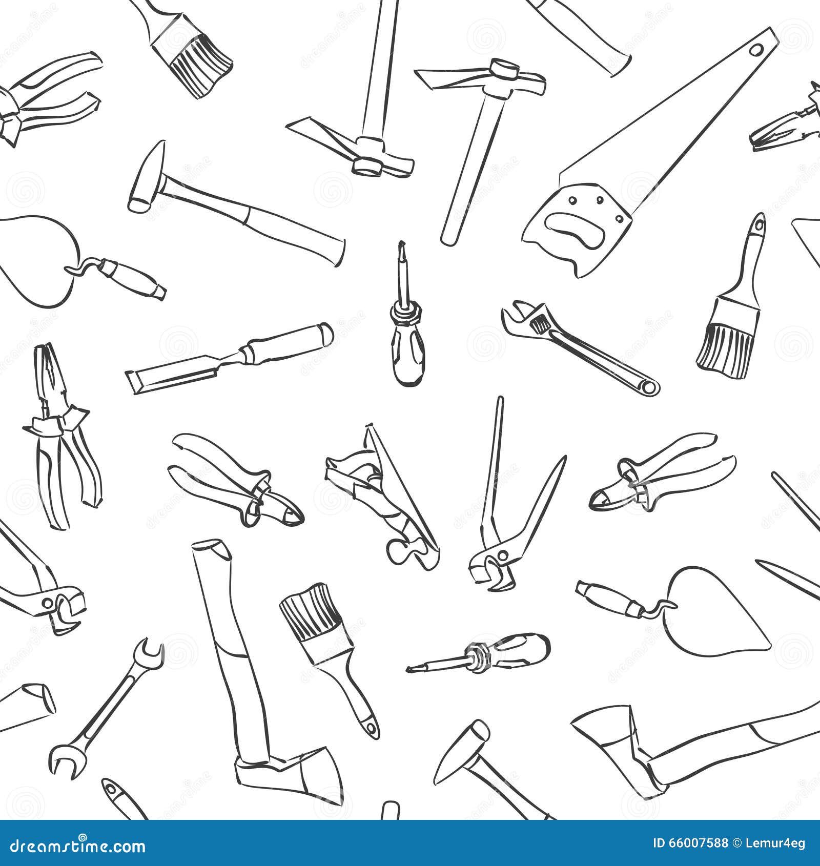 Seamless Work Tools Pattern Stock Vector - Illustration of tool ...