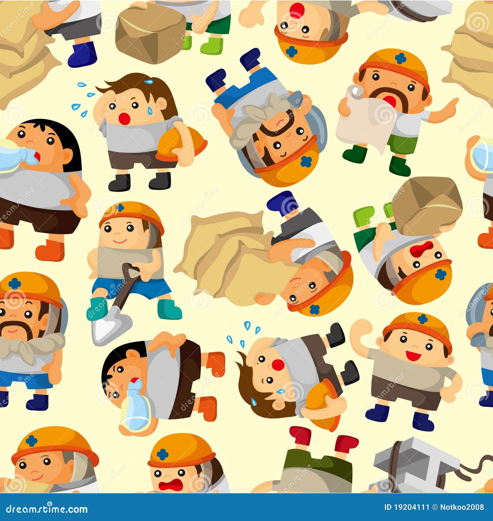 Seamless worker pattern stock vector. Illustration of engineer - 19204111