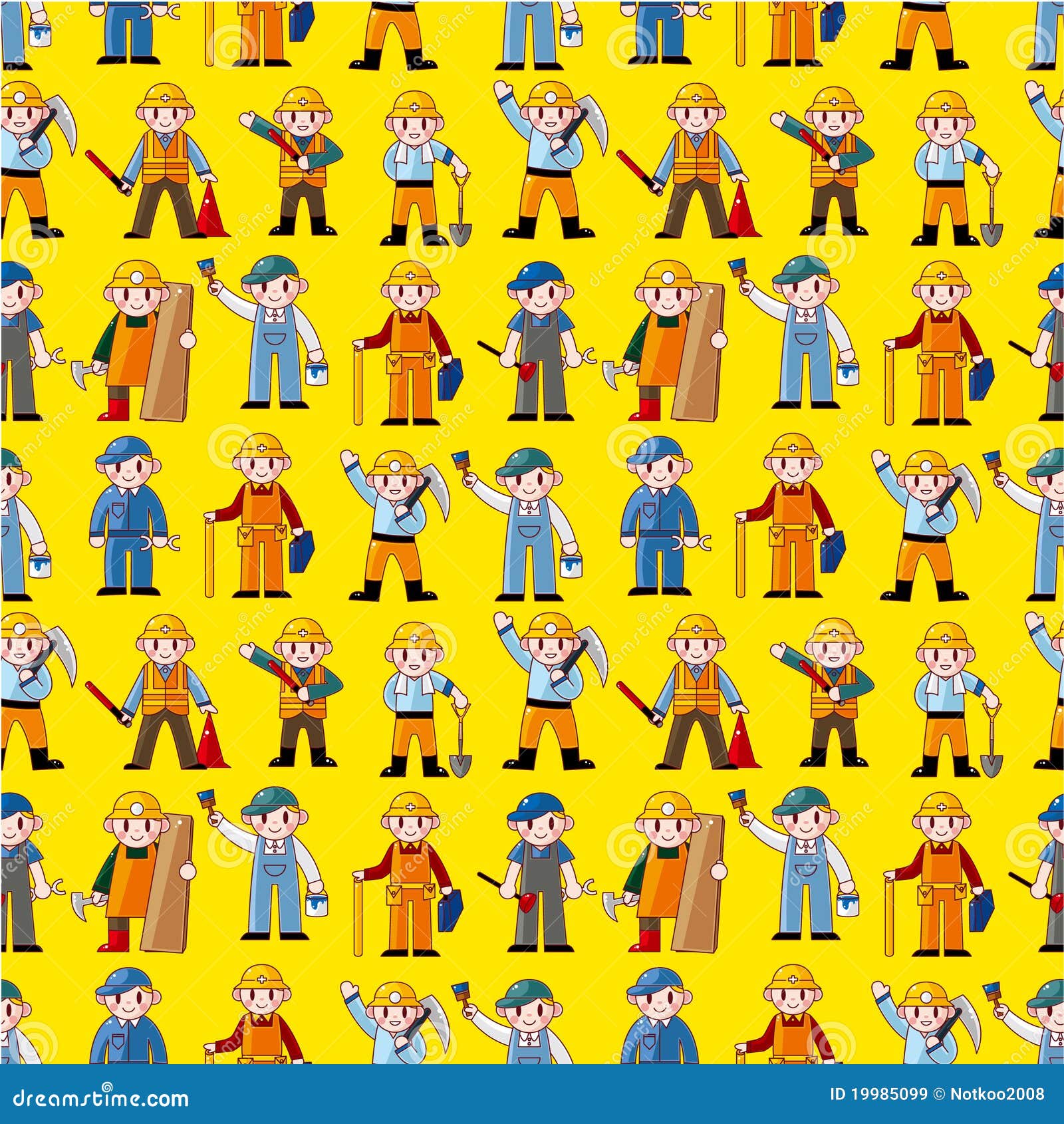 Seamless worker pattern stock vector. Illustration of architect - 19985099