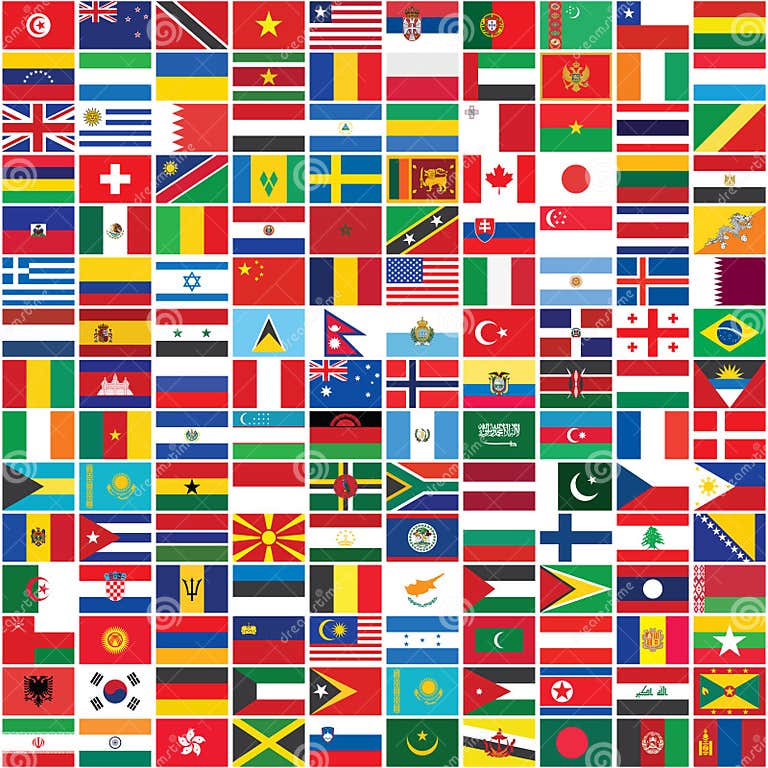 Seamless World Flags Background Stock Vector - Illustration of greece ...