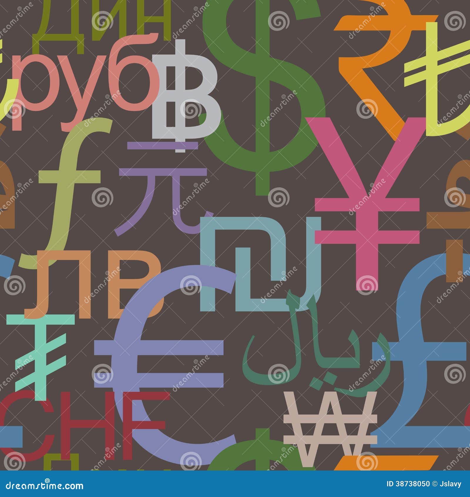 Seamless World Money Signs stock photo. Image of rupee - 38738050