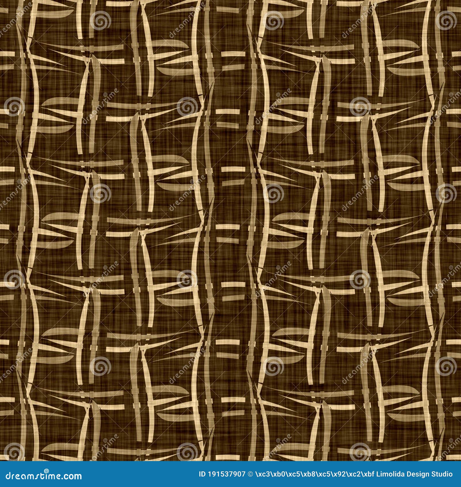 Seamless Woven Linen Weave Pattern. Aged Sepia Tone Rustic Textile ...