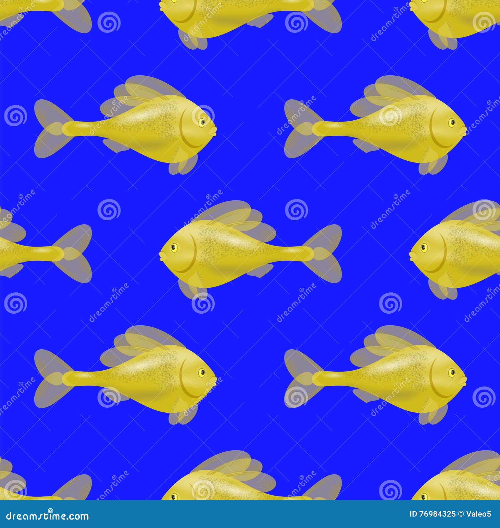 Seamless Yellow Fish Pattern Stock Vector - Illustration of protein ...
